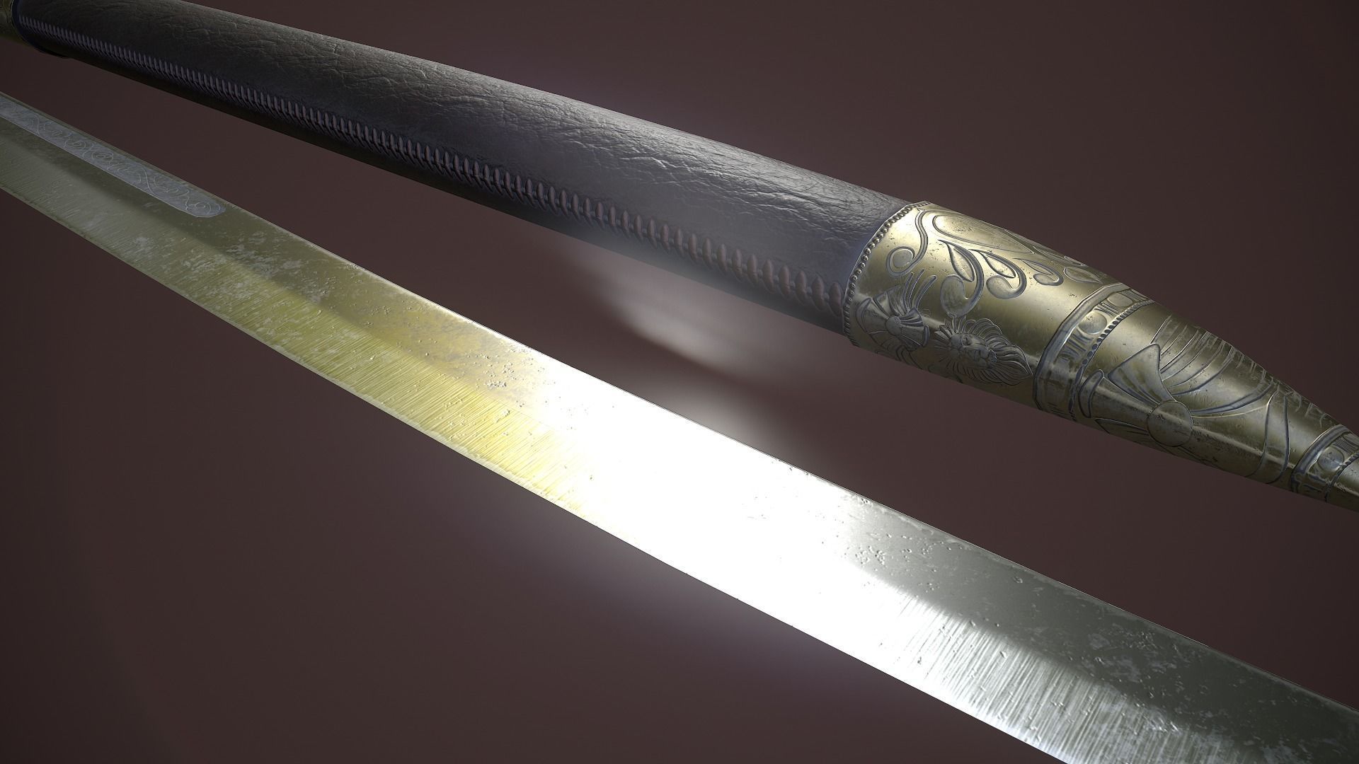 3D model Pirates Cutlass Sword And Sheath VR / AR / low-poly | CGTrader