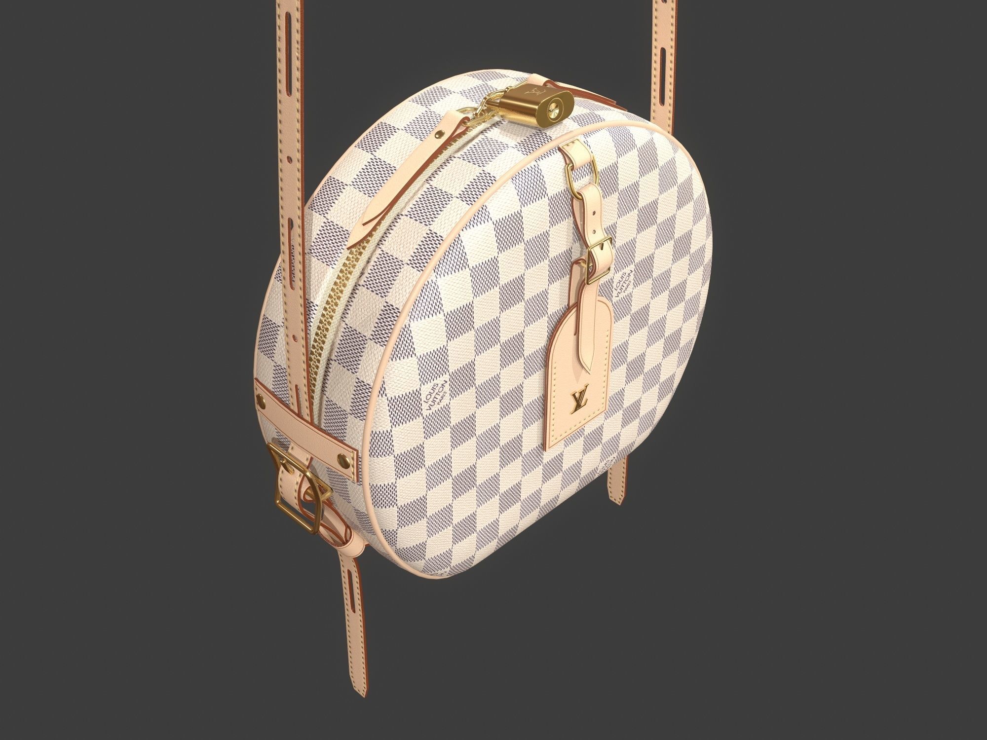 3D model Louis Vuitton Boite Chapeau Souple Bag Azur Damier Ebene Pink ...