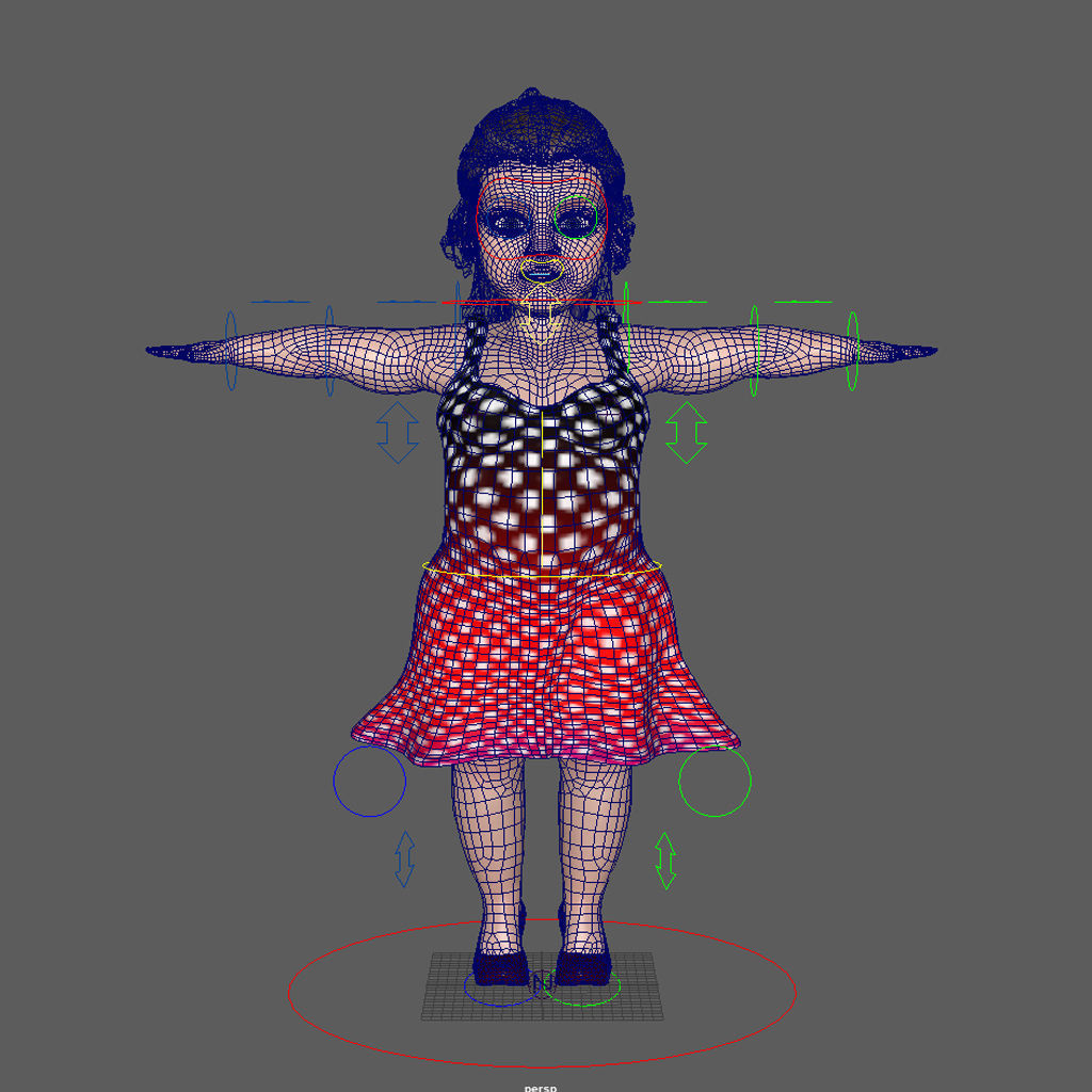 3D model Full Rigged Cute Chubby Girl VR / AR / low-poly | CGTrader