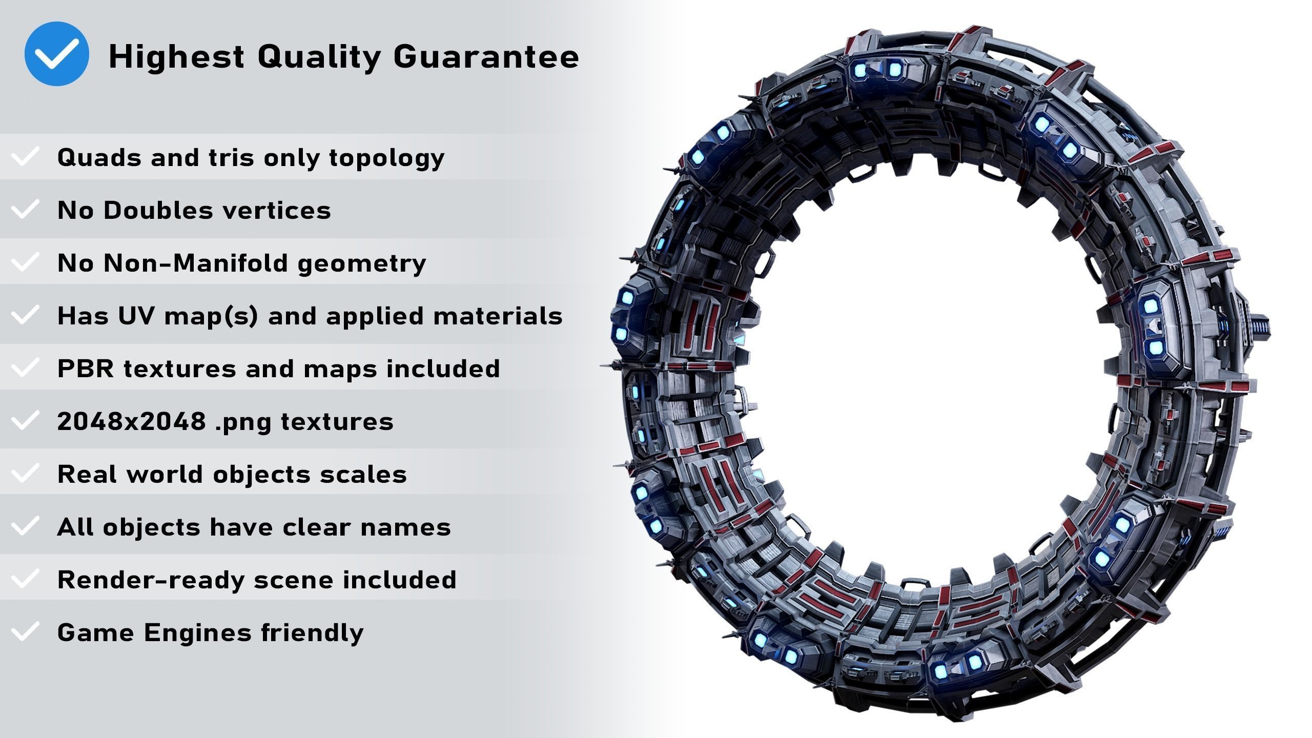 3D model Sci-Fi Star Gates Type 02 Low Poly VR / AR / low-poly | CGTrader