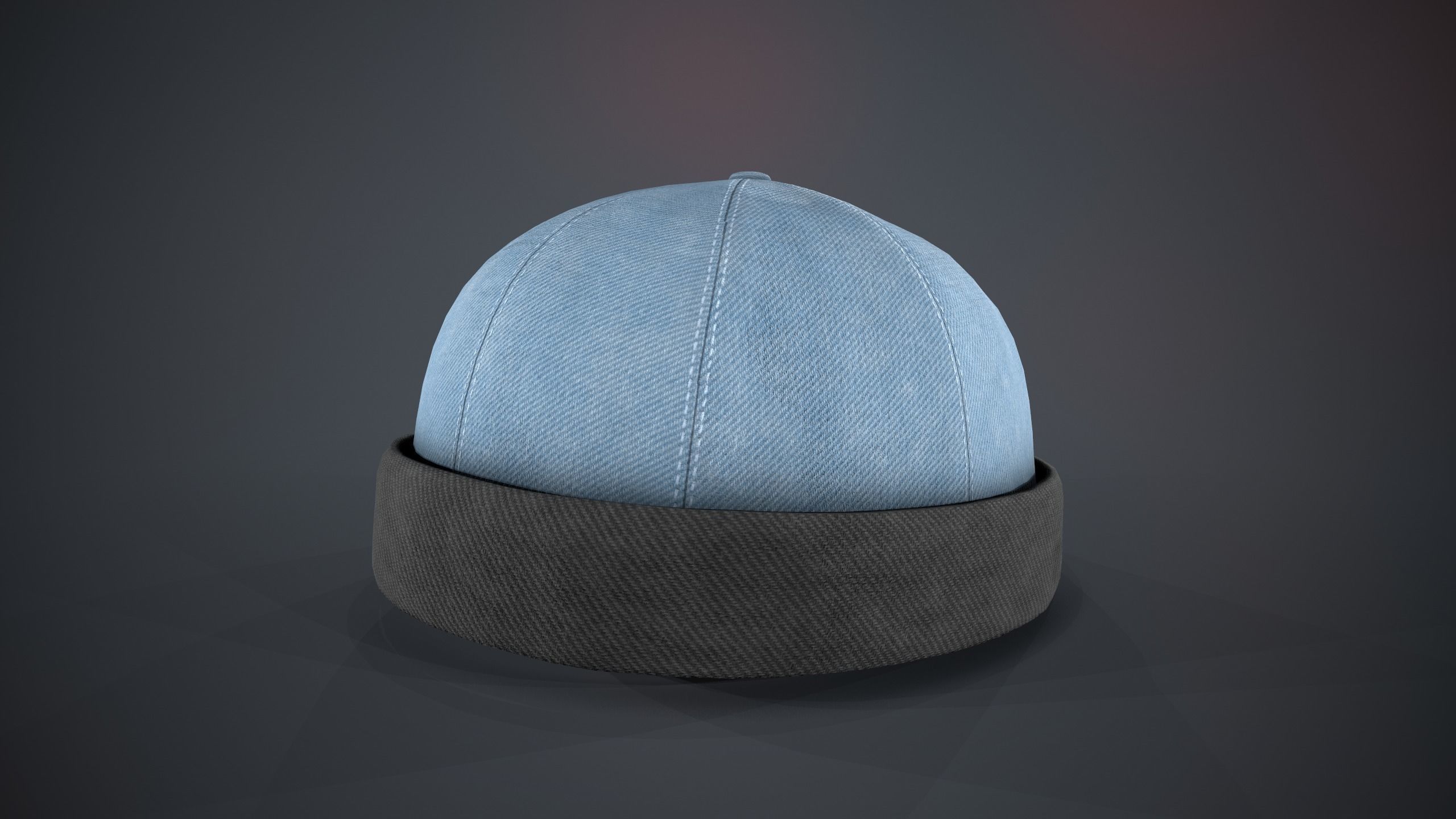 3D model Blue Jeans Brimless Cap VR / AR / low-poly | CGTrader