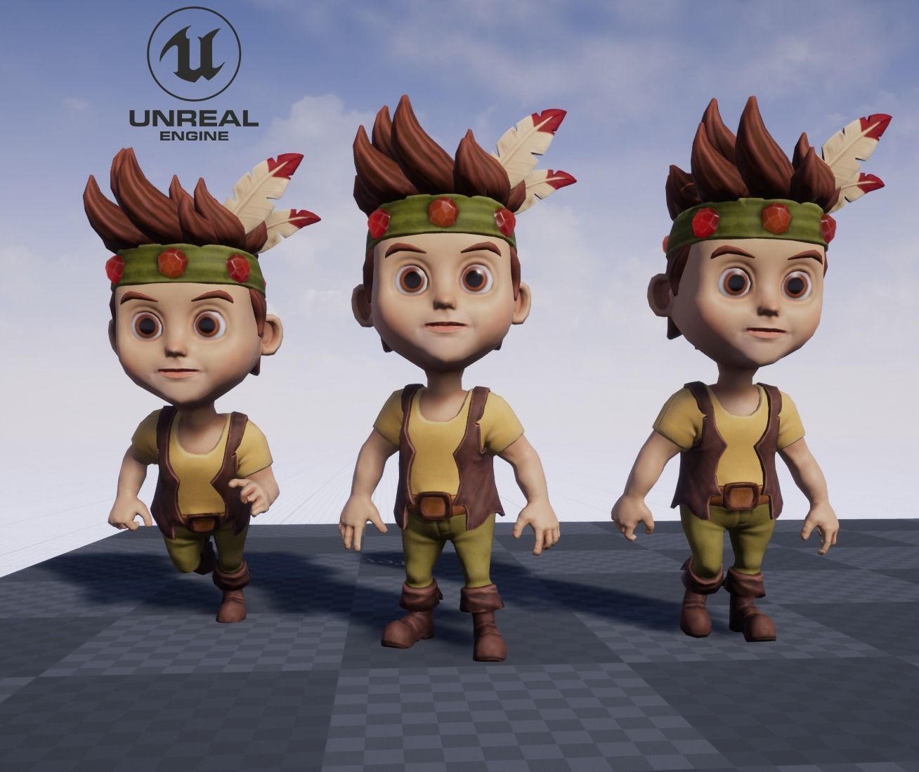 3D model 3D Character Indian Boy Chibi style VR / AR / low-poly | CGTrader