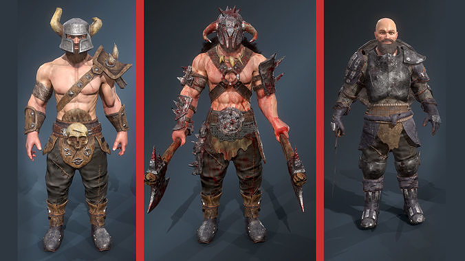 Warrior collection VR / AR / low-poly | CGTrader