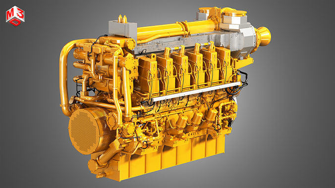 C280 Engine - V12 Industrial Diesel Engine 3D model | CGTrader