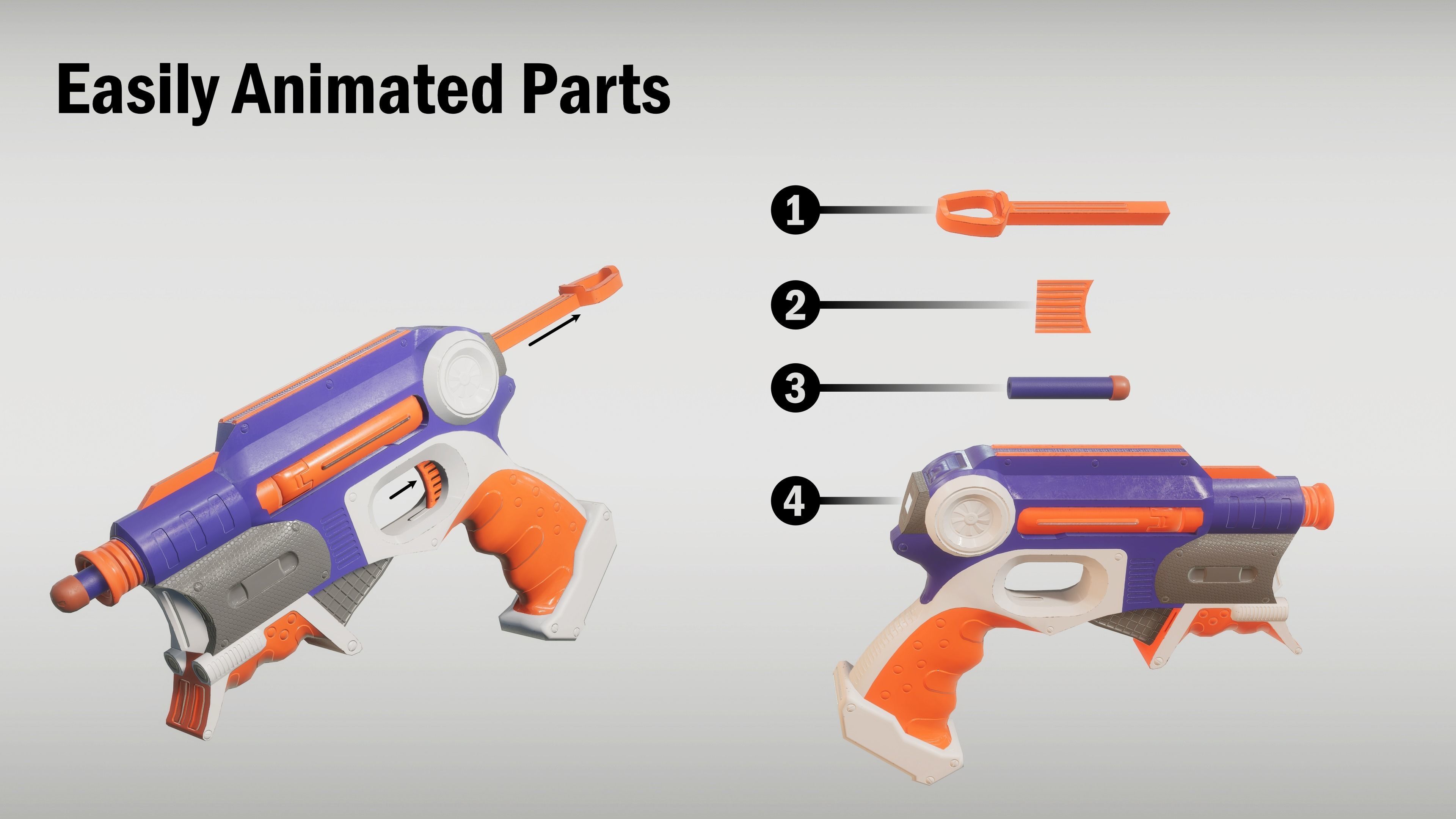 3D model Dart Gun VR / AR / low-poly | CGTrader