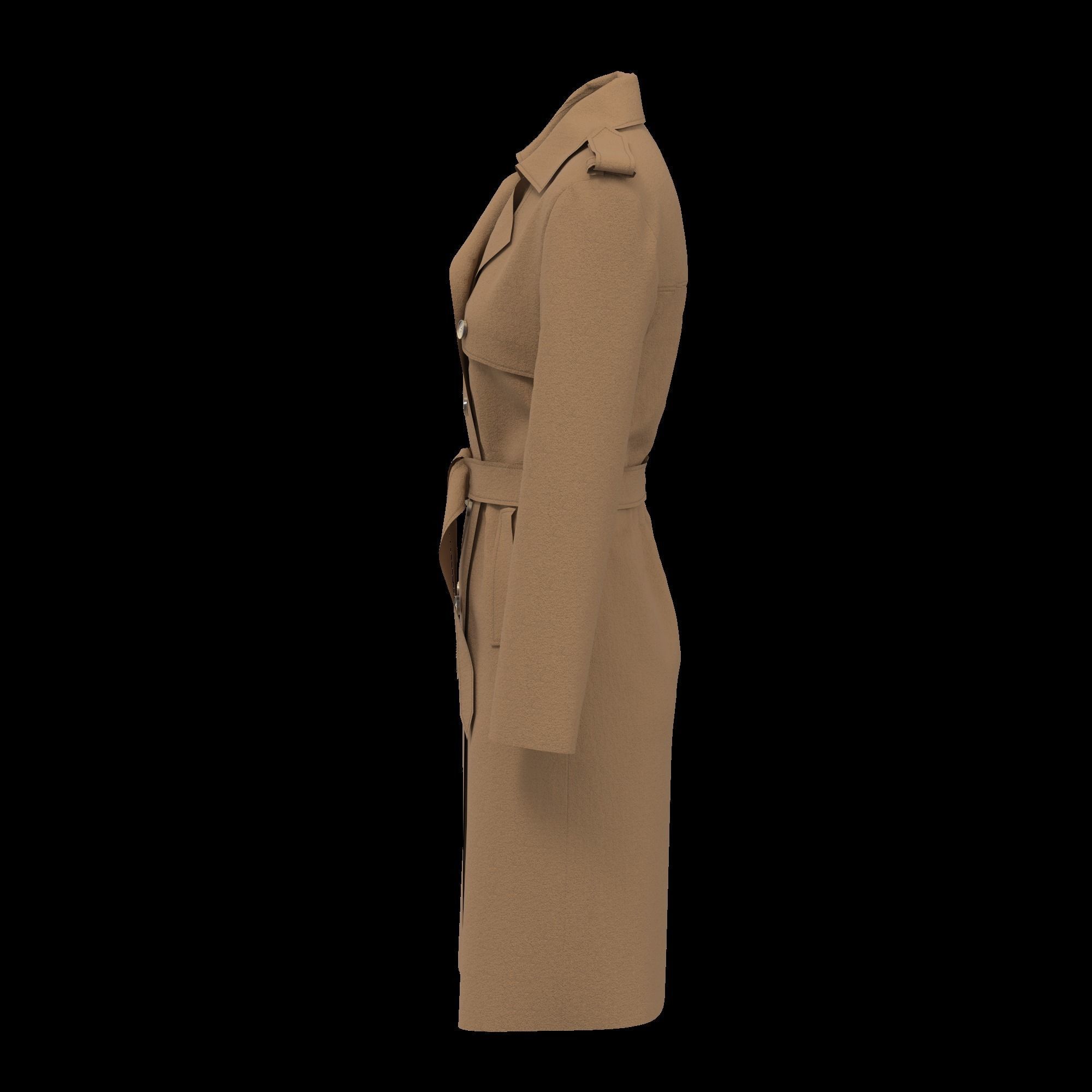 Wool trench coat 3D model | CGTrader