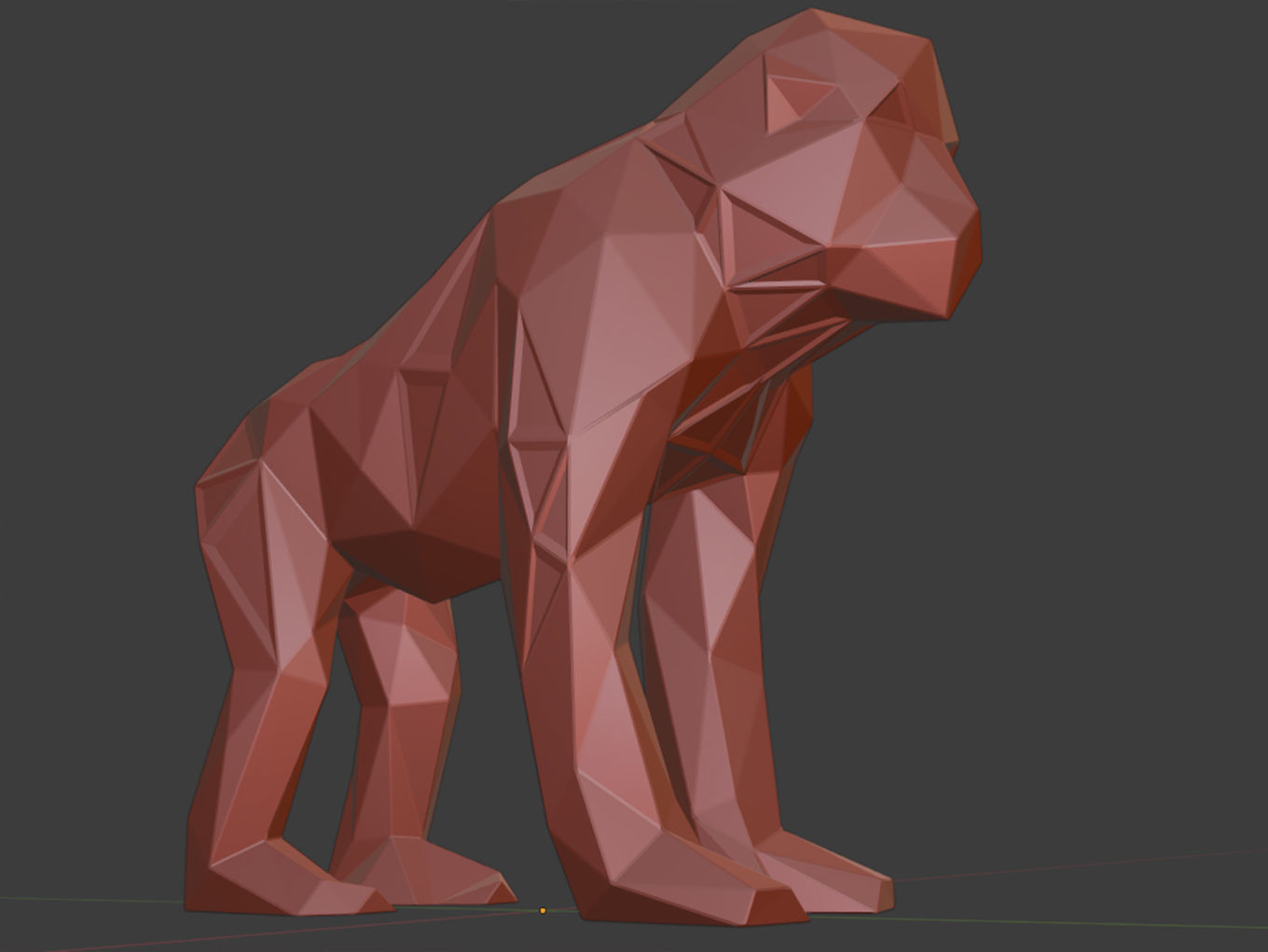 Polygonal Monkey Parametric 3D model 3D printable | CGTrader