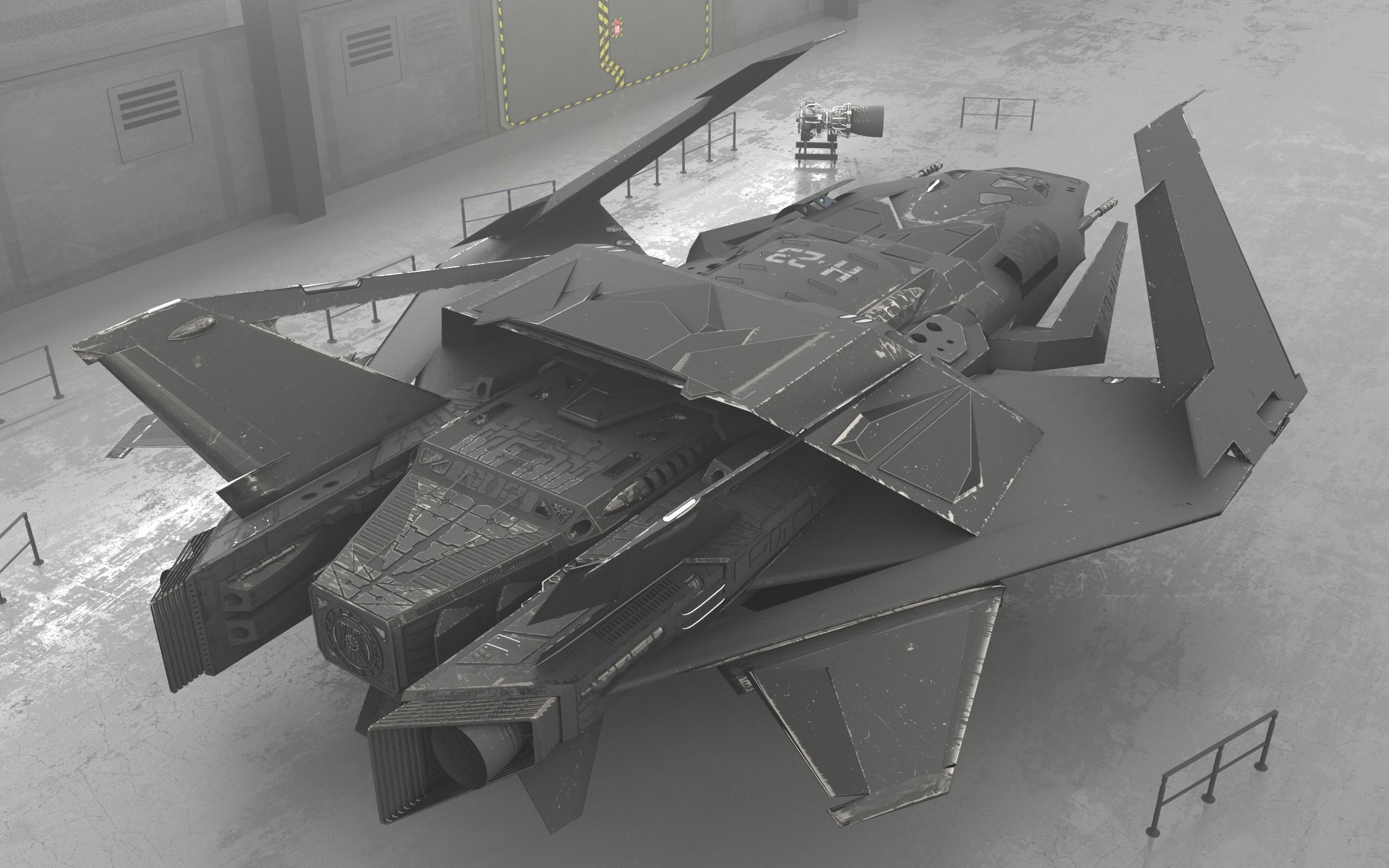 3D model Spaceship - Original Design VR / AR / low-poly | CGTrader