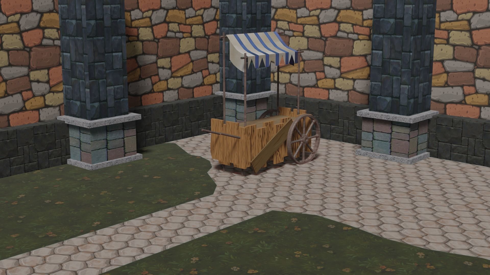 Medieval Stand Market 3D model | CGTrader