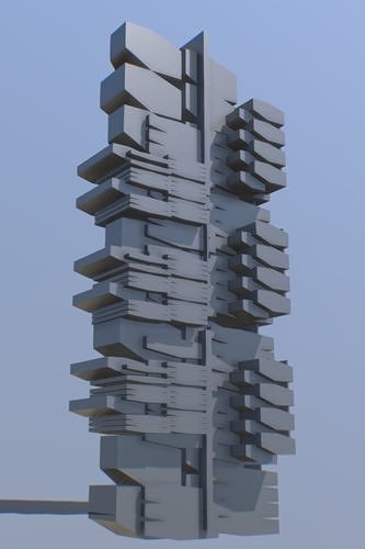 3D model futuristic building 012 VR / AR / low-poly | CGTrader