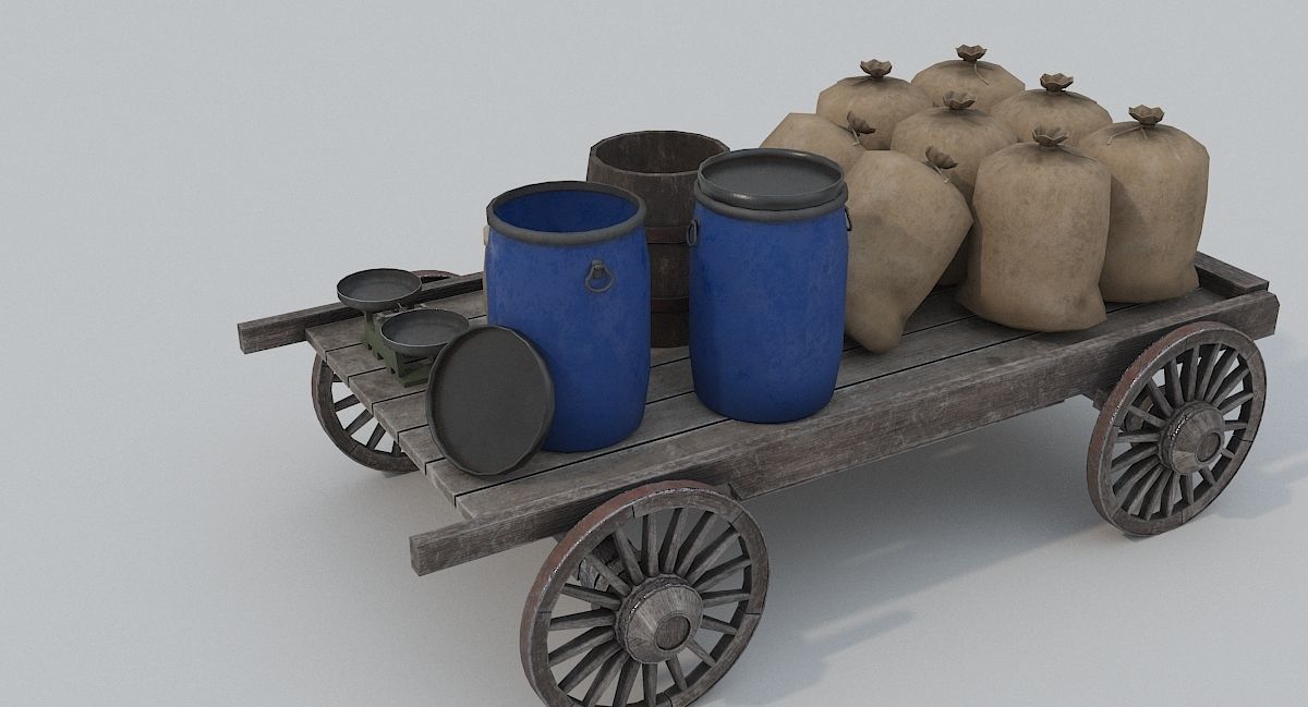 3D model Market carts and props VR / AR / low-poly | CGTrader