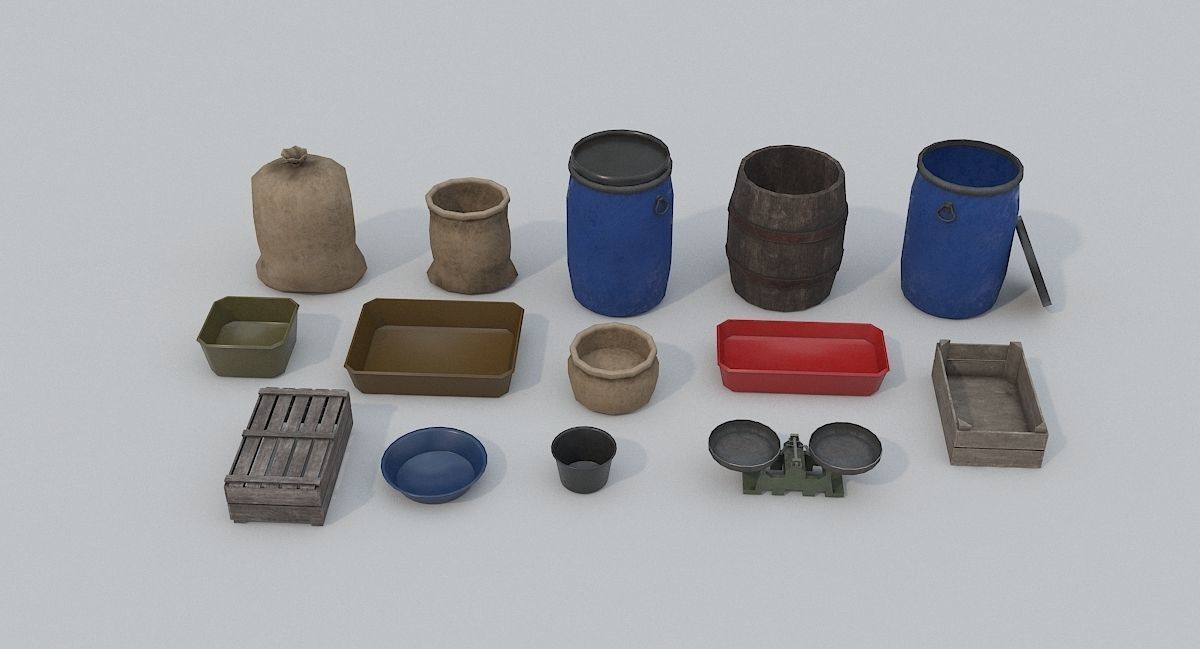 3D model Market carts and props VR / AR / low-poly | CGTrader