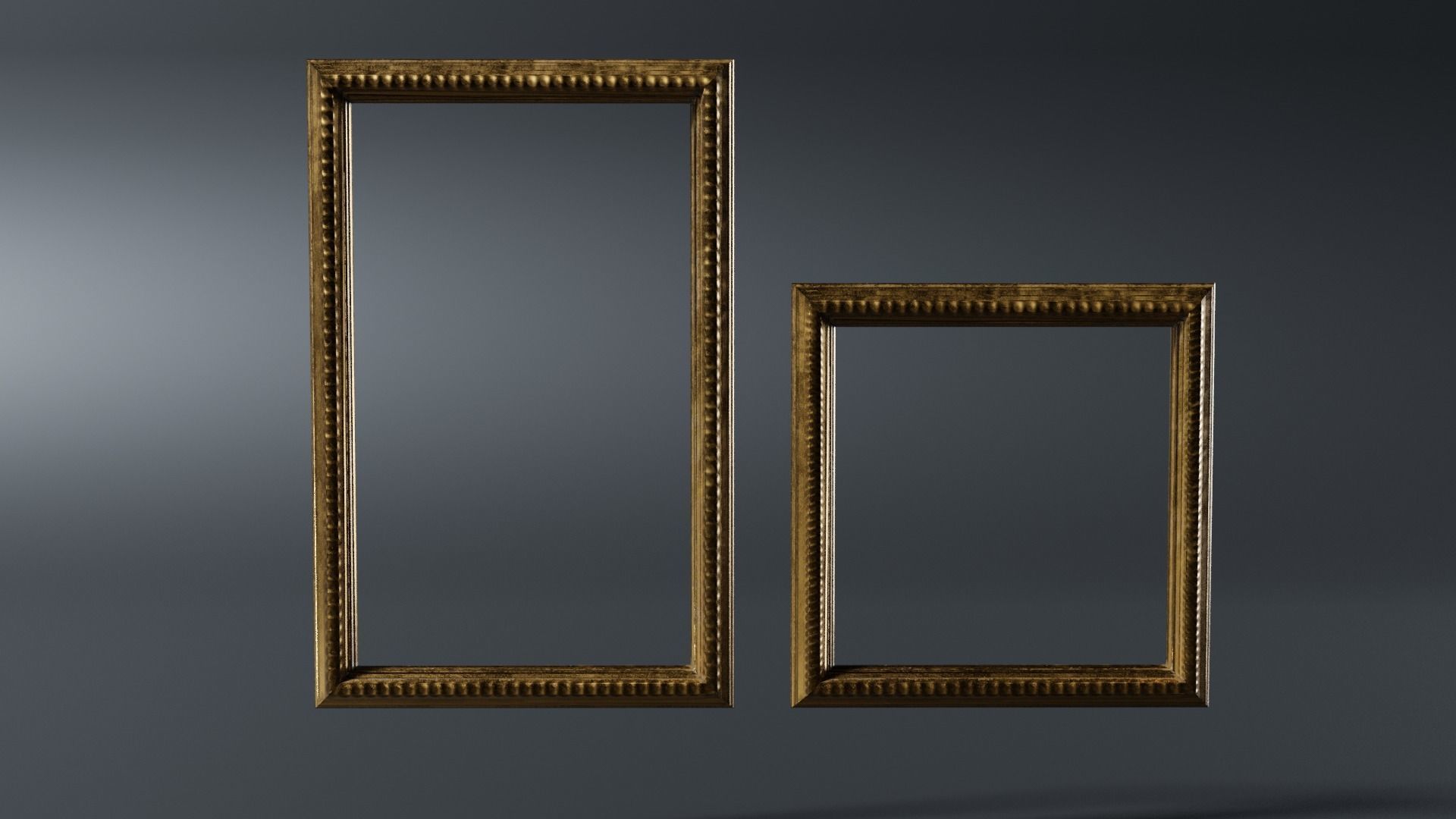 3D model 2 Old golden frames 3D MODEL PBR VR / AR / low-poly | CGTrader