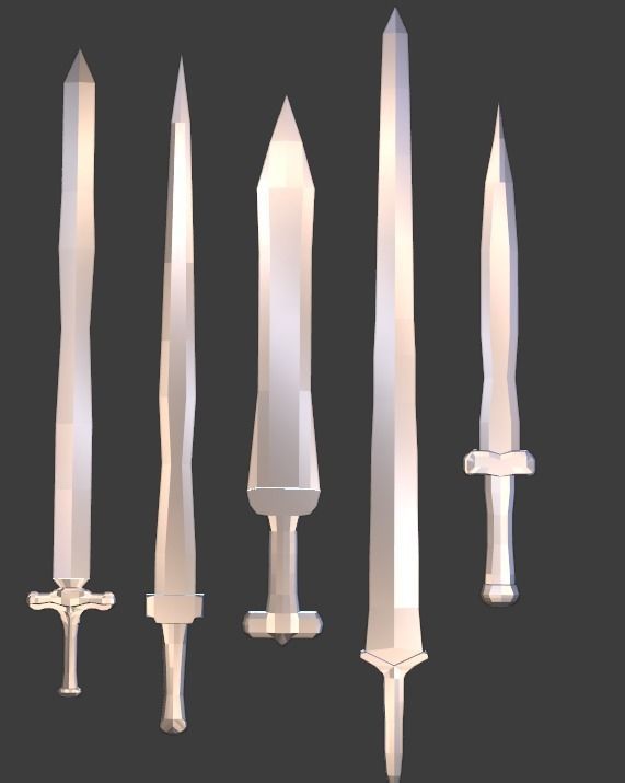 5 simple sword free VR / AR / low-poly 3D model | CGTrader