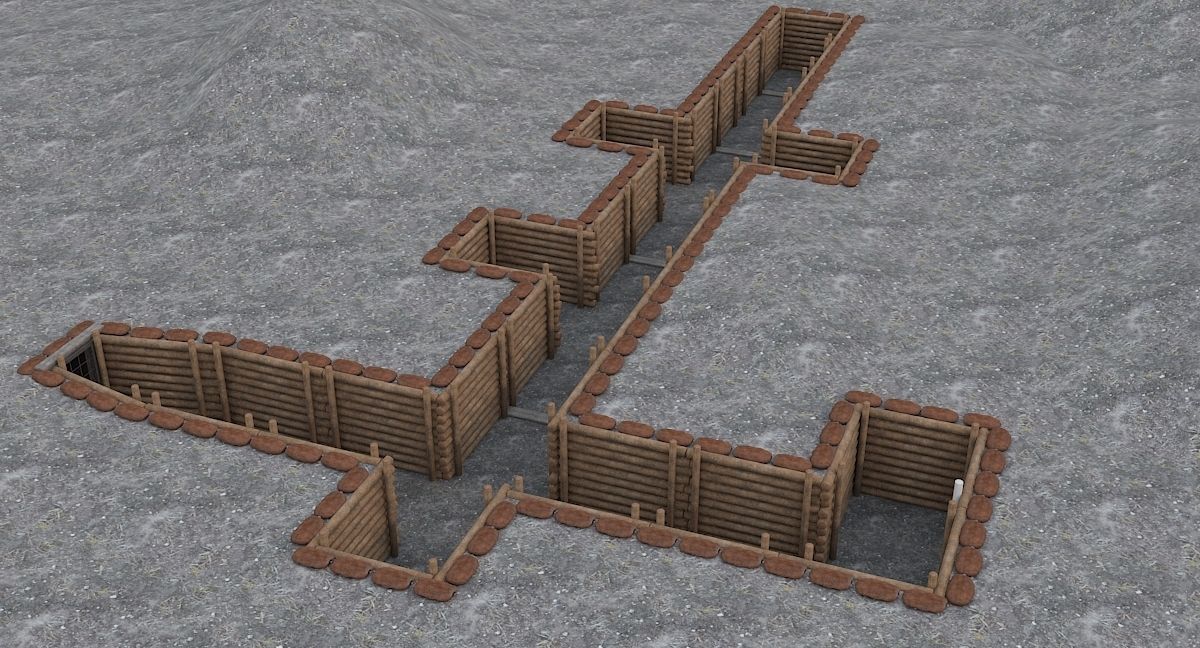 3D model Modular Military Trenches VR / AR / low-poly | CGTrader