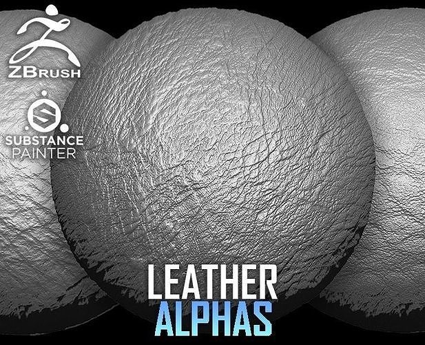 Leather alphas for ZBrush 3D model | CGTrader