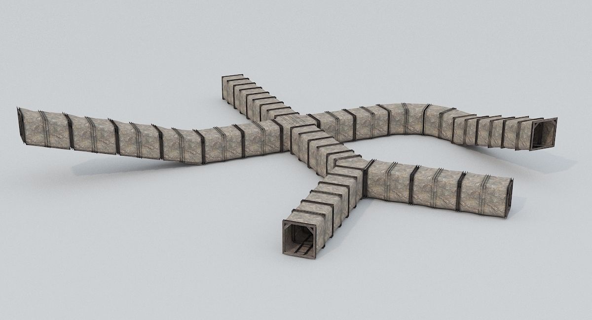 3D model Modular Low Poly PBR Underground Mine VR / AR / low-poly ...