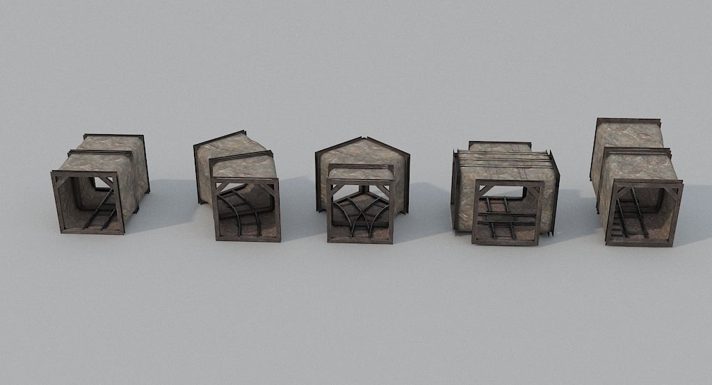 3D model Modular Low Poly PBR Underground Mine VR / AR / low-poly ...