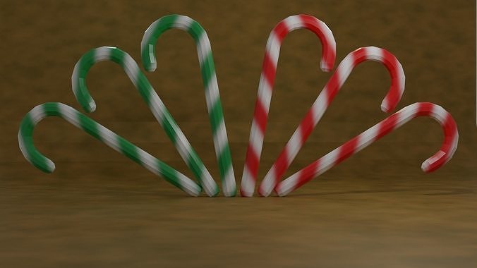 3D model Candy cane VR / AR / low-poly | CGTrader