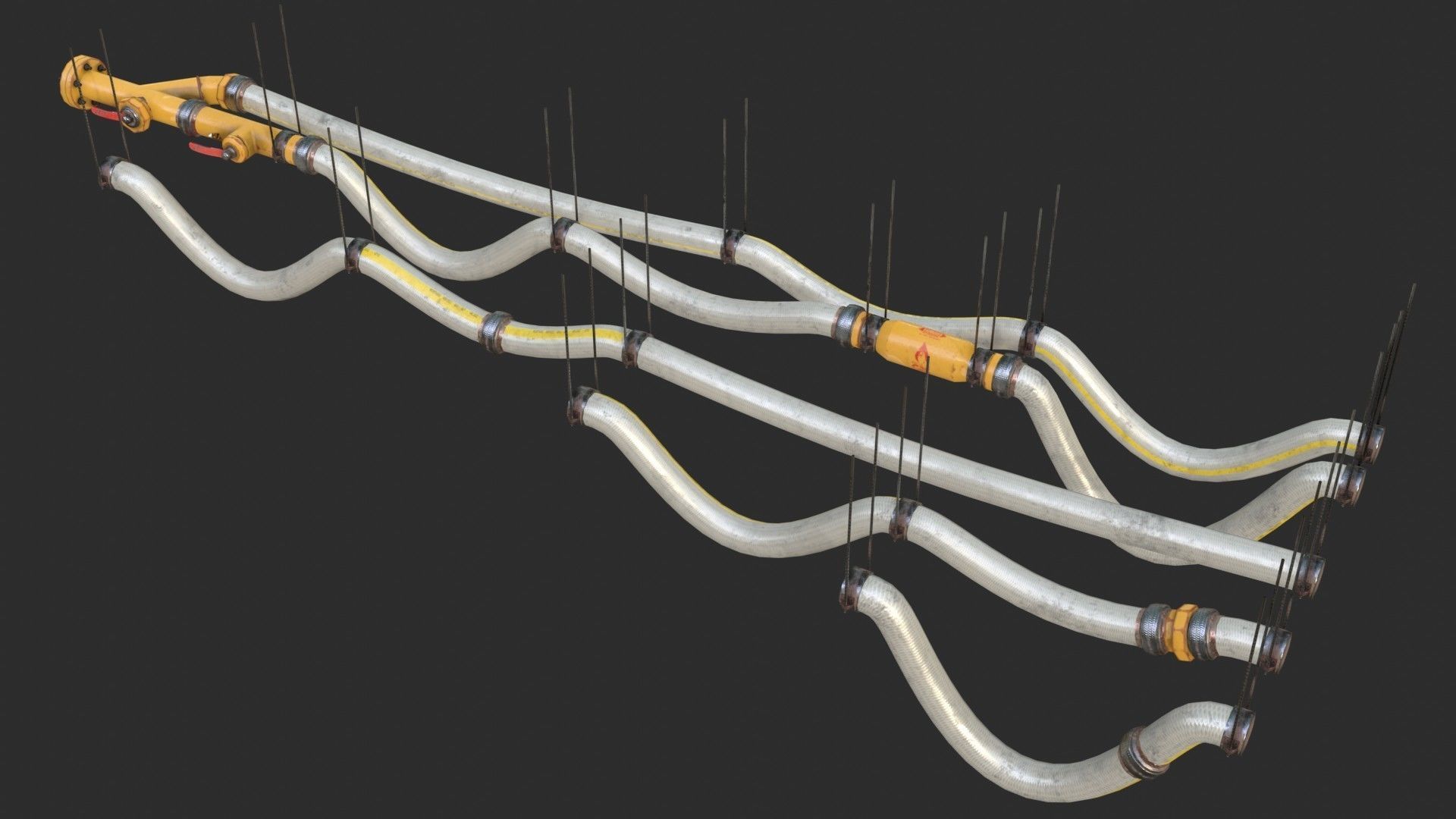 3D model Modular Pipes - Gas Pipeline VR / AR / low-poly | CGTrader