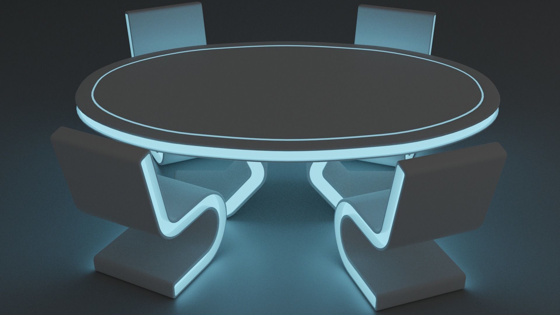 3D model Sci-fi chair and table VR / AR / low-poly | CGTrader