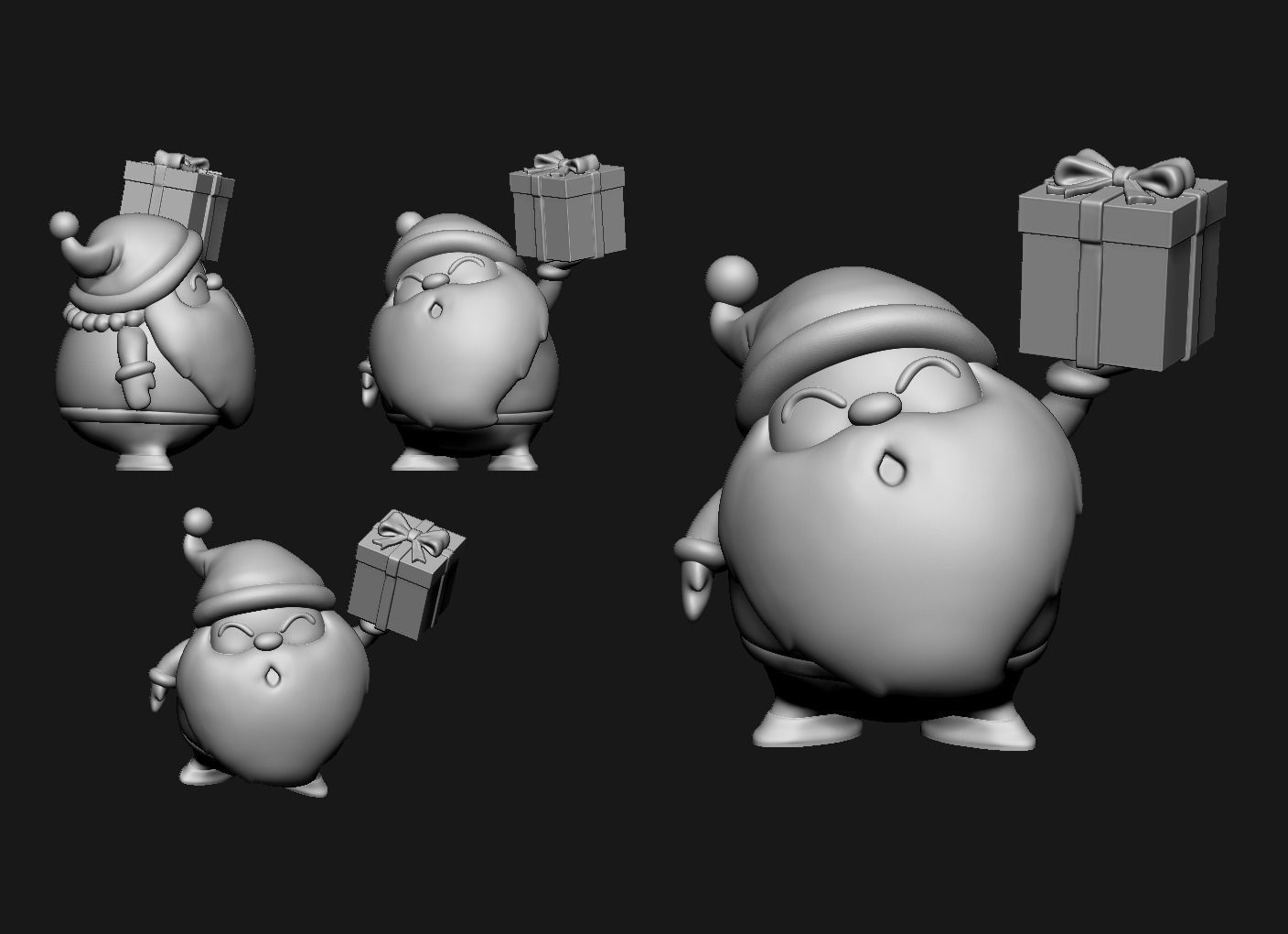 Cute Chibi Santa STL 3D model 3D printable | CGTrader