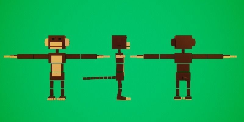 3D model Stylized Monkey Rigged-Animated VR / AR / low-poly | CGTrader