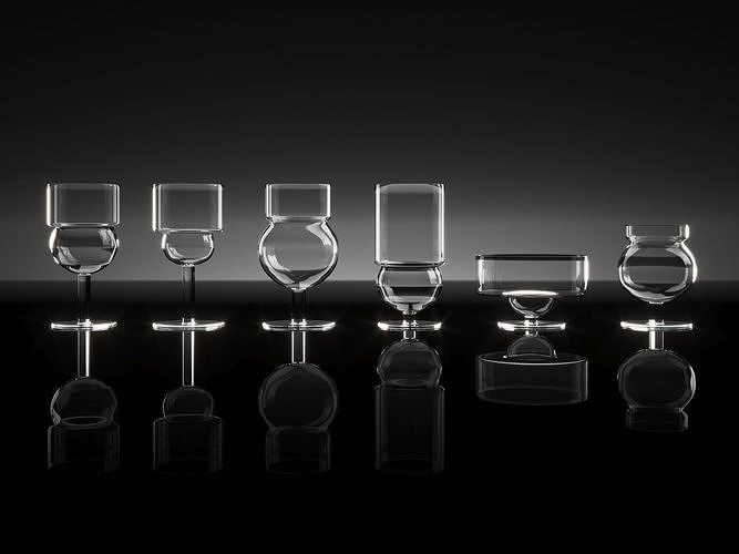 Sferico Glass Collection by Joe Colombo 3D model | CGTrader