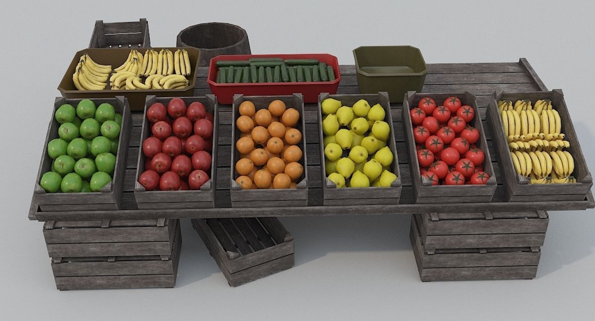 3D model Low Poly Medieval Market VR / AR / low-poly | CGTrader