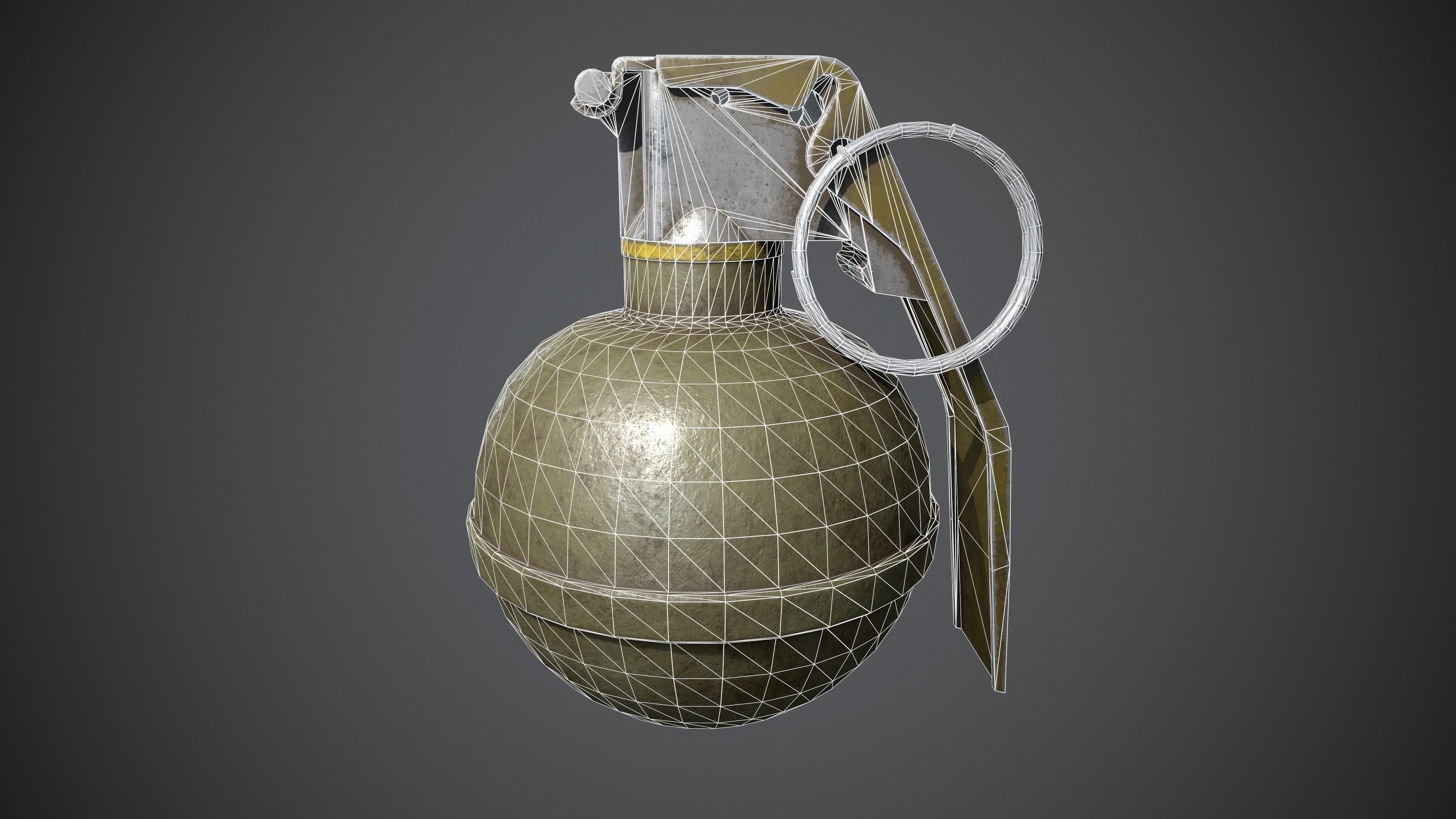 3D model PACK OF GRENADES M84 M62 M67 M18 GRENADE PACK VR / AR / low ...