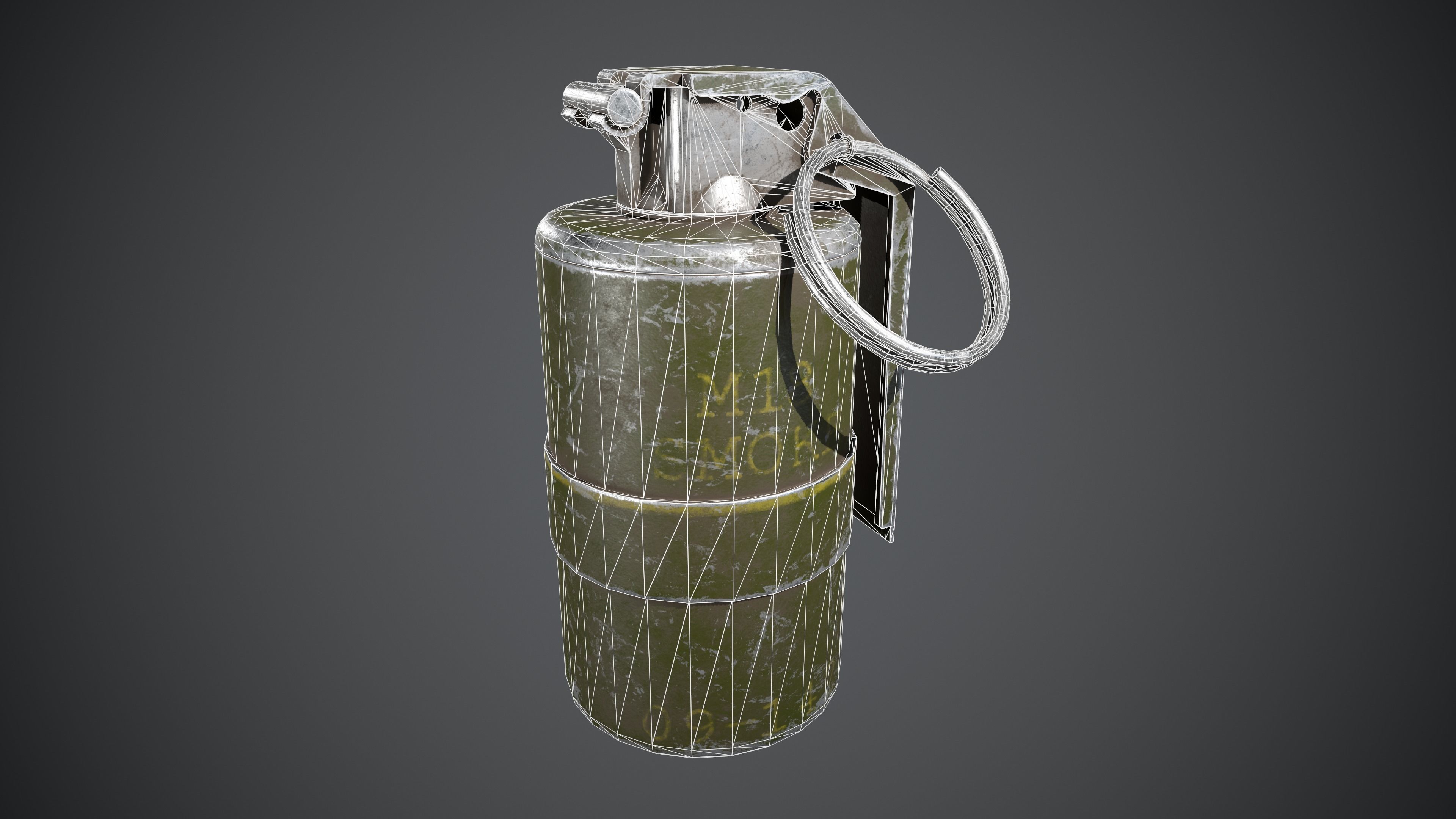3D model PACK OF GRENADES M84 M62 M67 M18 GRENADE PACK VR / AR / low ...