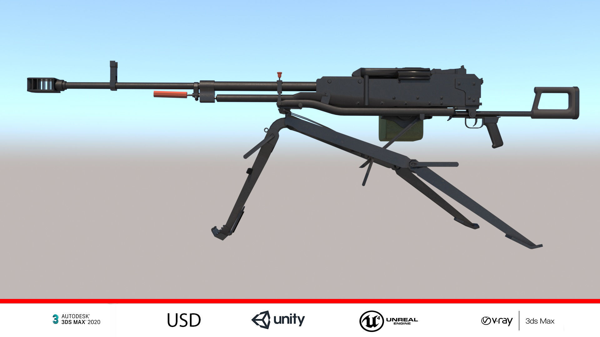 3D model Machine Gun NSVT NSV KORD VR / AR / low-poly | CGTrader
