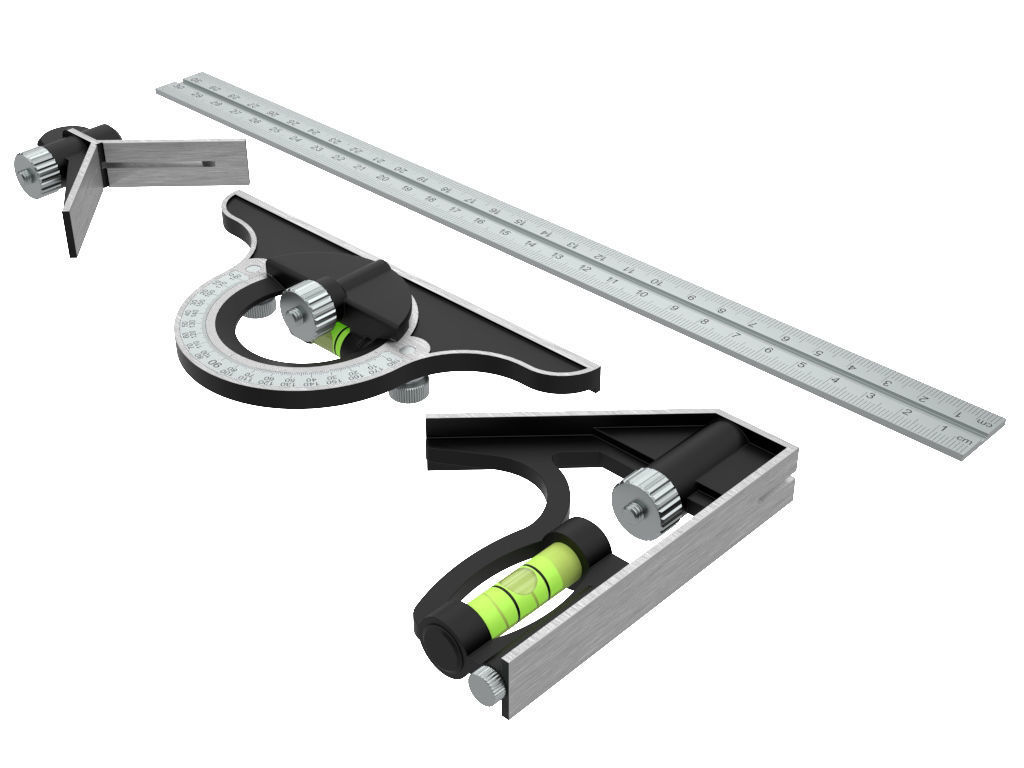Combination Square Set 3D model | CGTrader