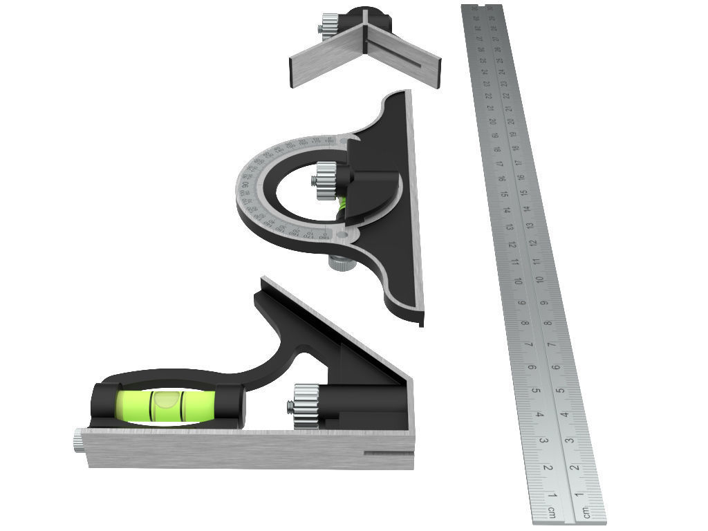 Combination Square Set 3D model | CGTrader