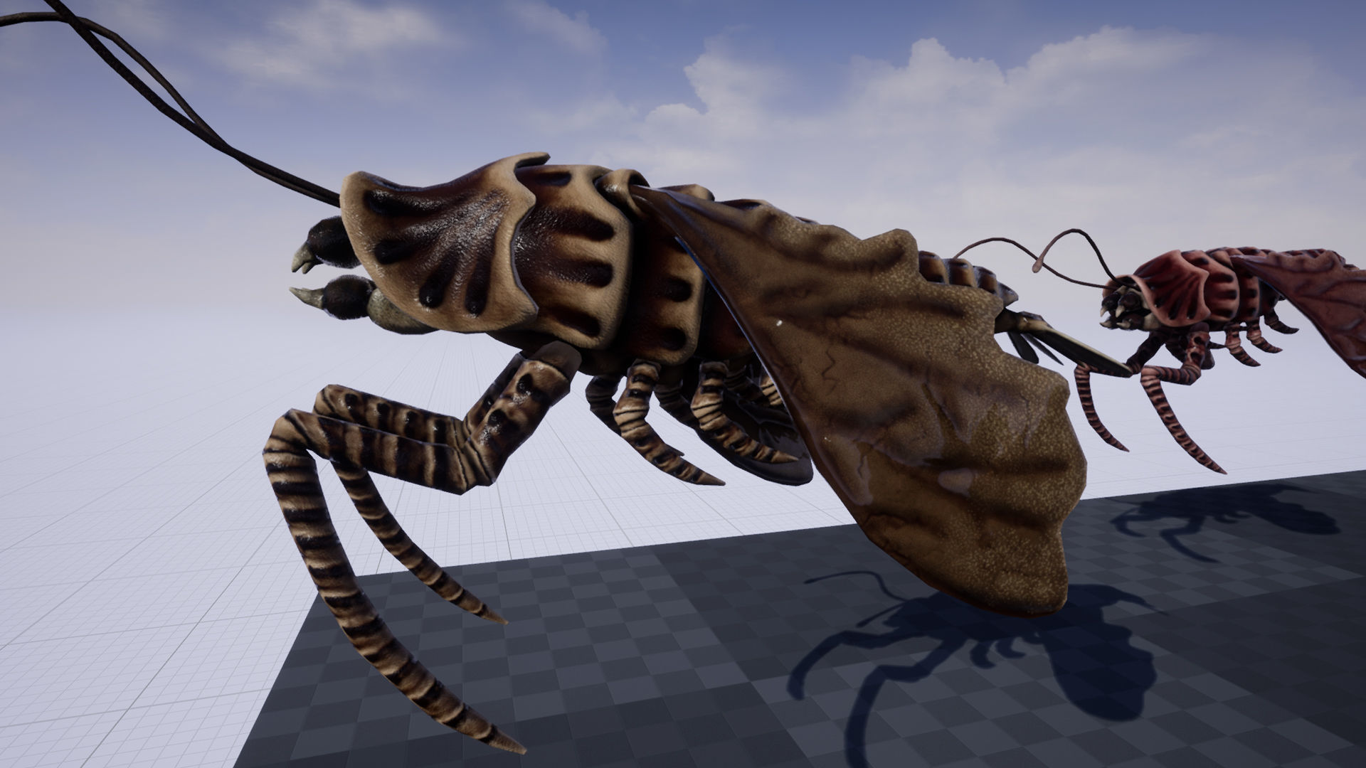 3D model Flying Shrimp Monster VR / AR / low-poly rigged animated ...