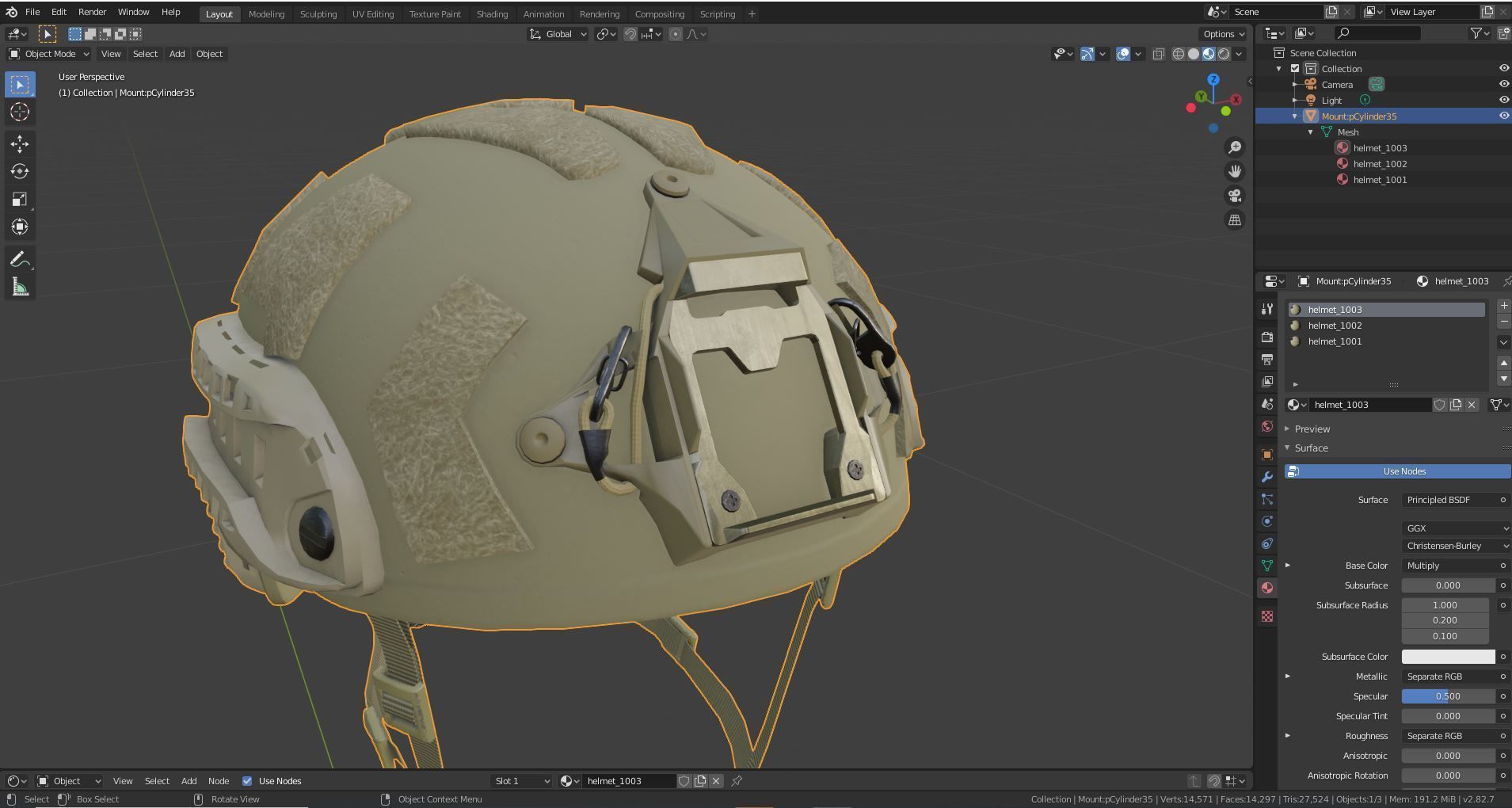 3D model Ops Core FAST SF High Cut Helmet Low poly PBR VR / AR / low ...