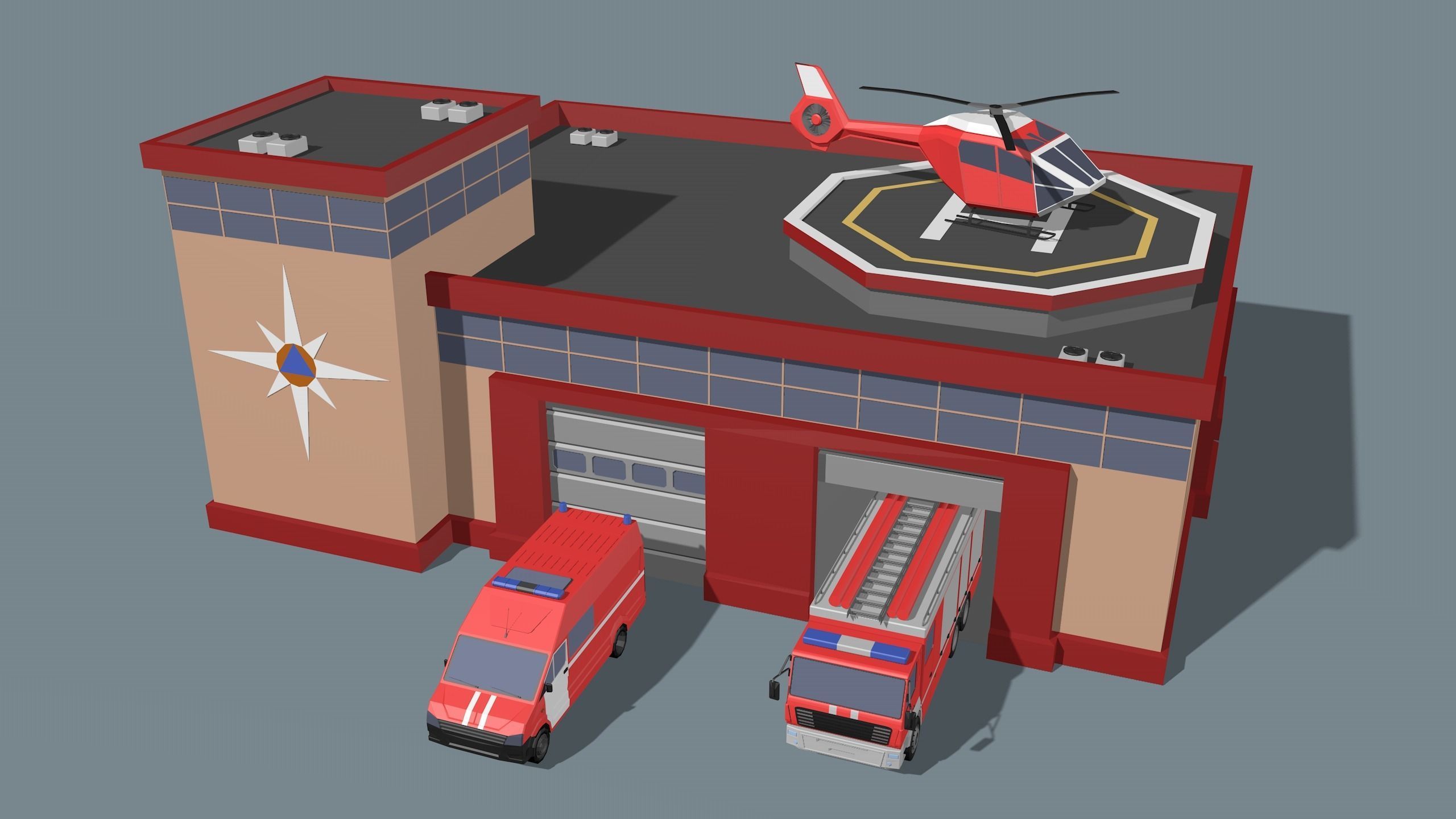 3D model fire department VR / AR / low-poly | CGTrader