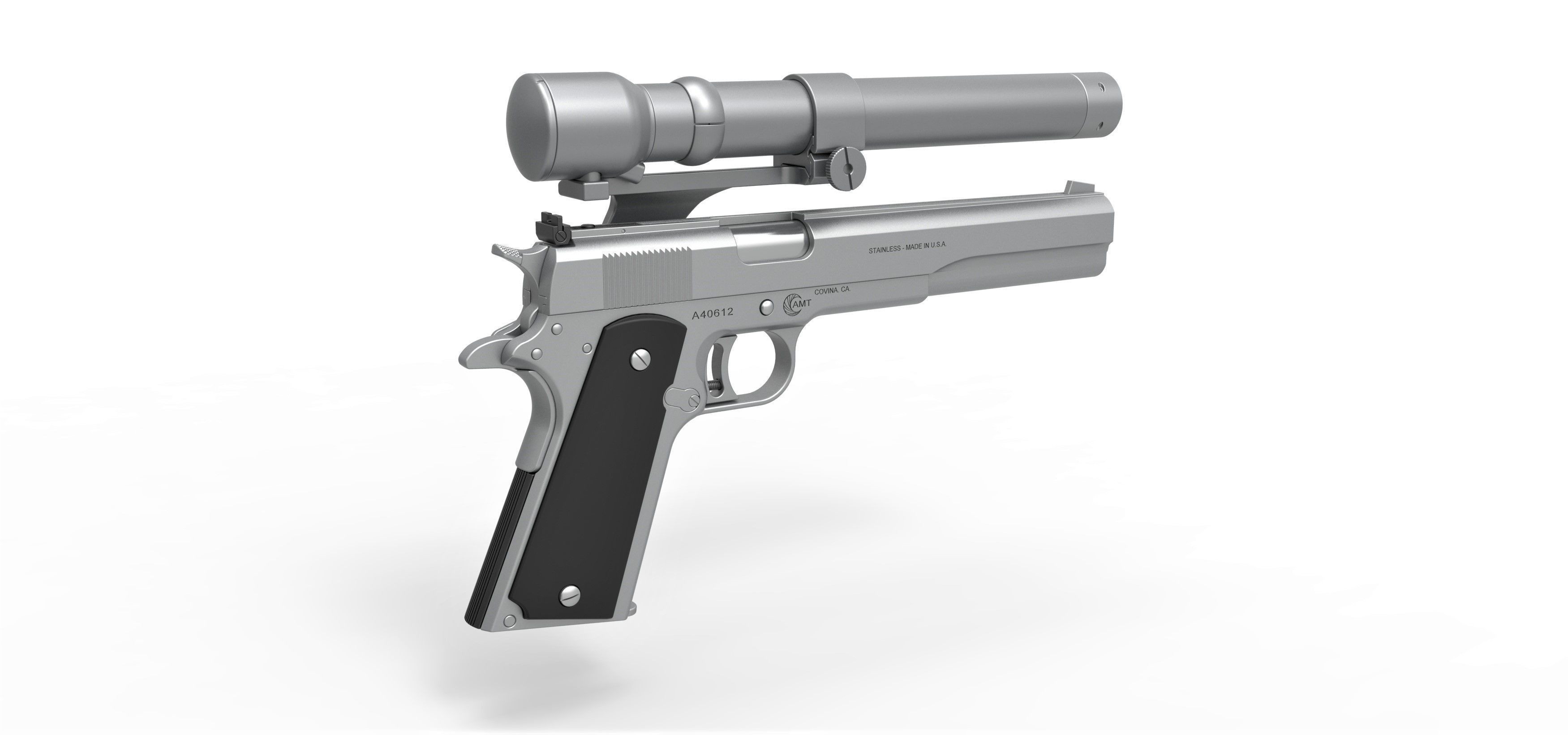 Pistol AMT Hardballer Long Slide from the movie Terminator 1984 3D ...
