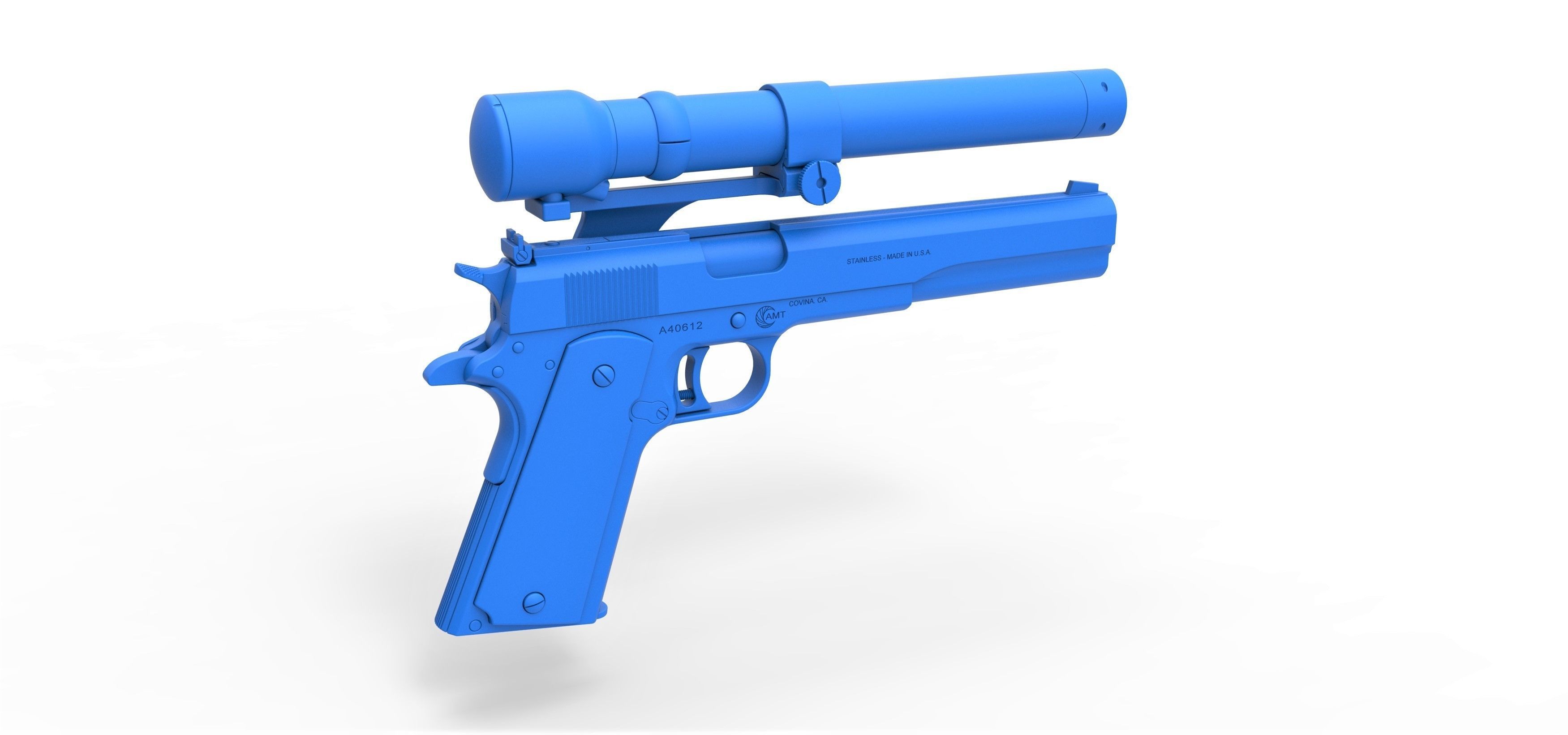 Pistol AMT Hardballer Long Slide from the movie Terminator 1984 3D ...