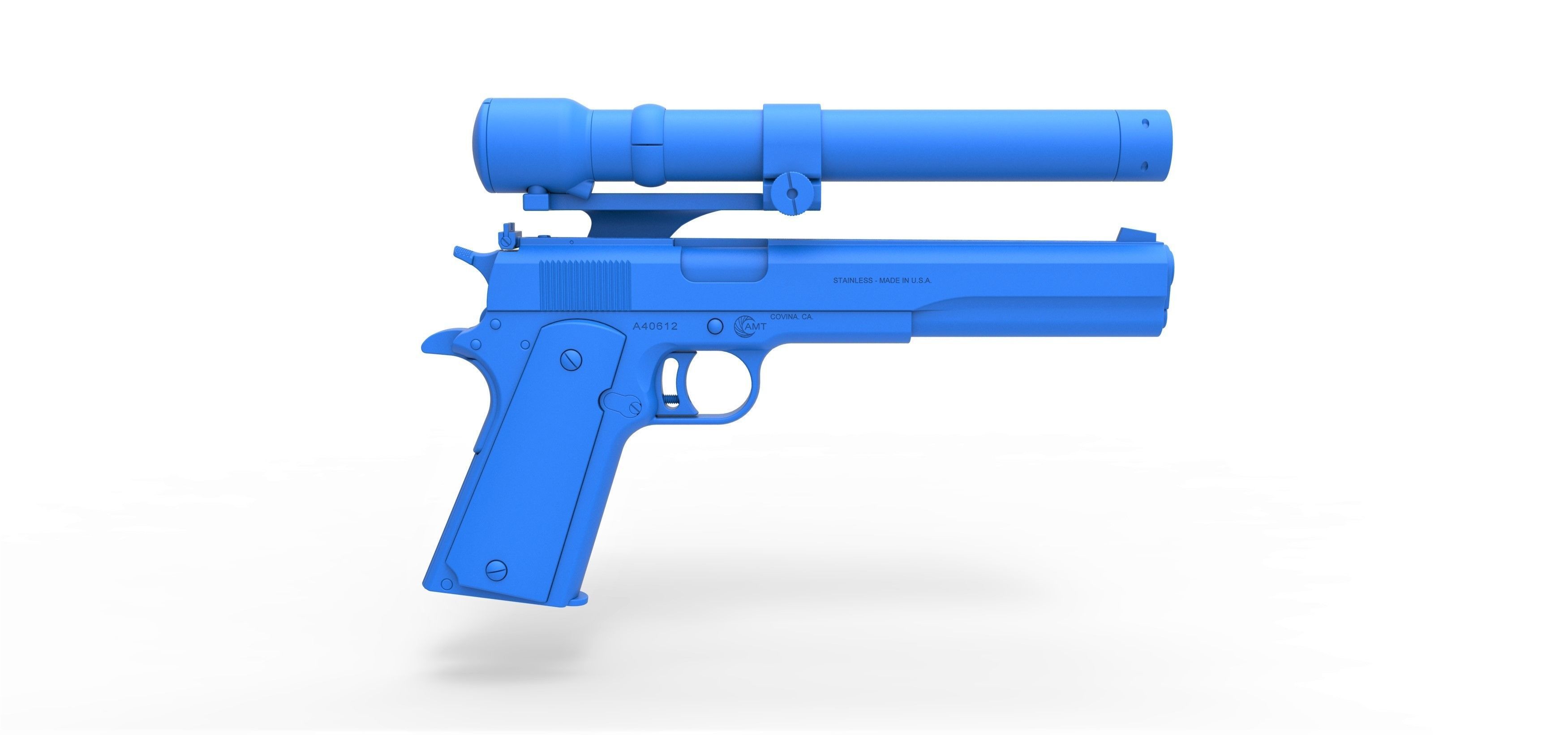 Pistol AMT Hardballer Long Slide from the movie Terminator 1984 3D ...