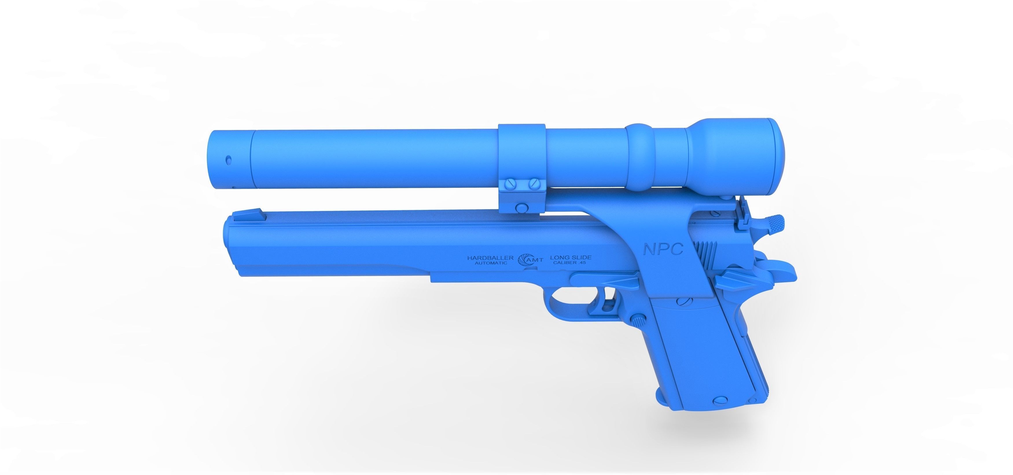 Pistol AMT Hardballer Long Slide from the movie Terminator 1984 3D ...