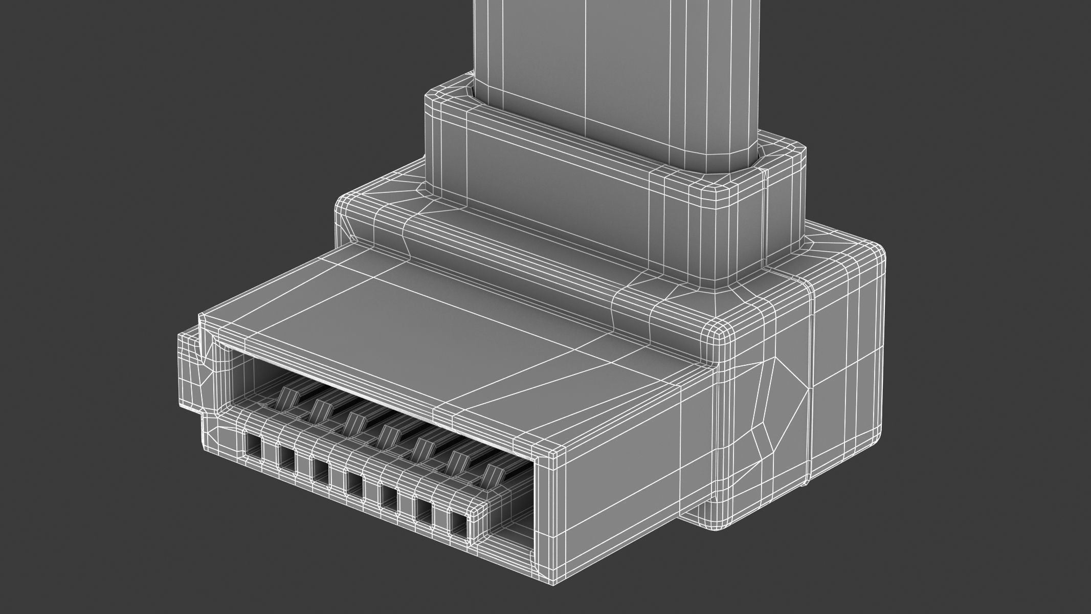 Sata Connector 7 Pin Type B Male 3D model | CGTrader