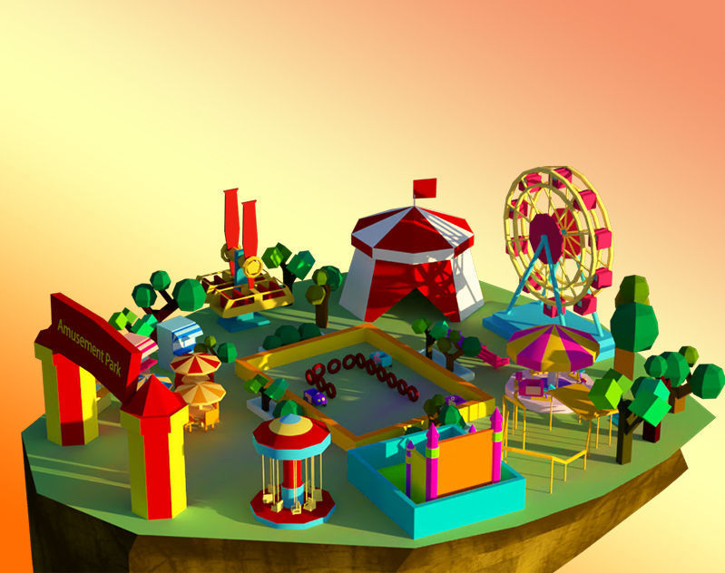 3D model amusement park VR / AR / low-poly | CGTrader