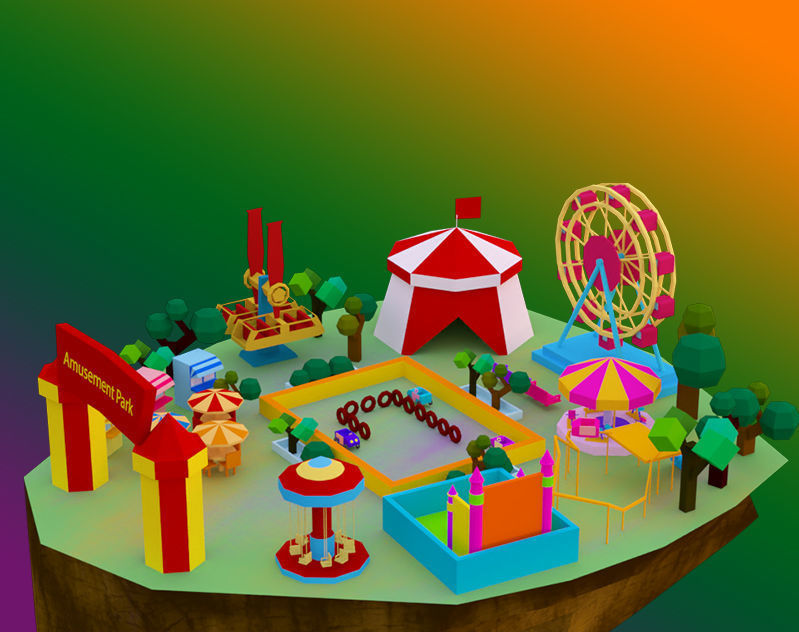 3D model amusement park VR / AR / low-poly | CGTrader