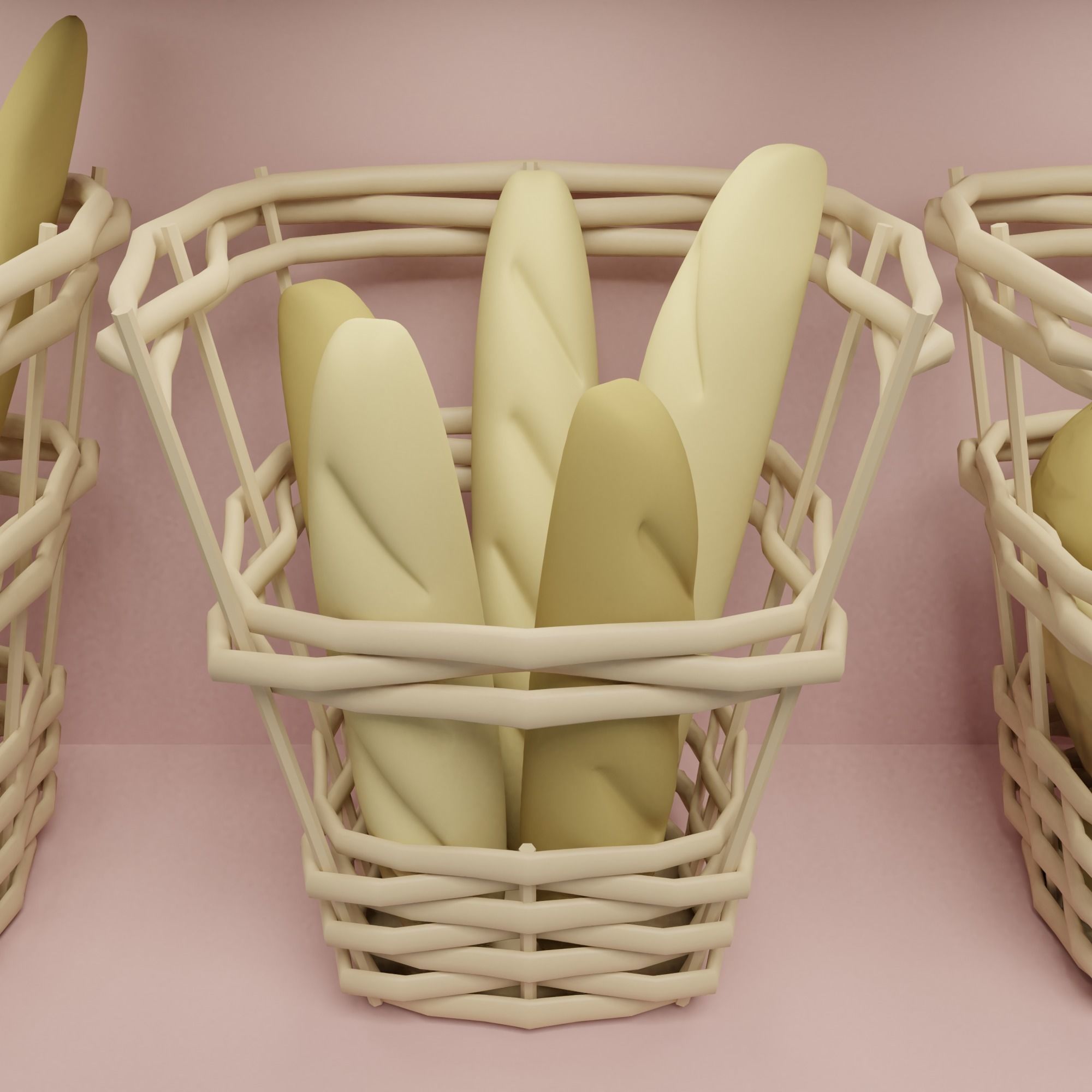 3D model Bakery basket VR / AR / low-poly | CGTrader