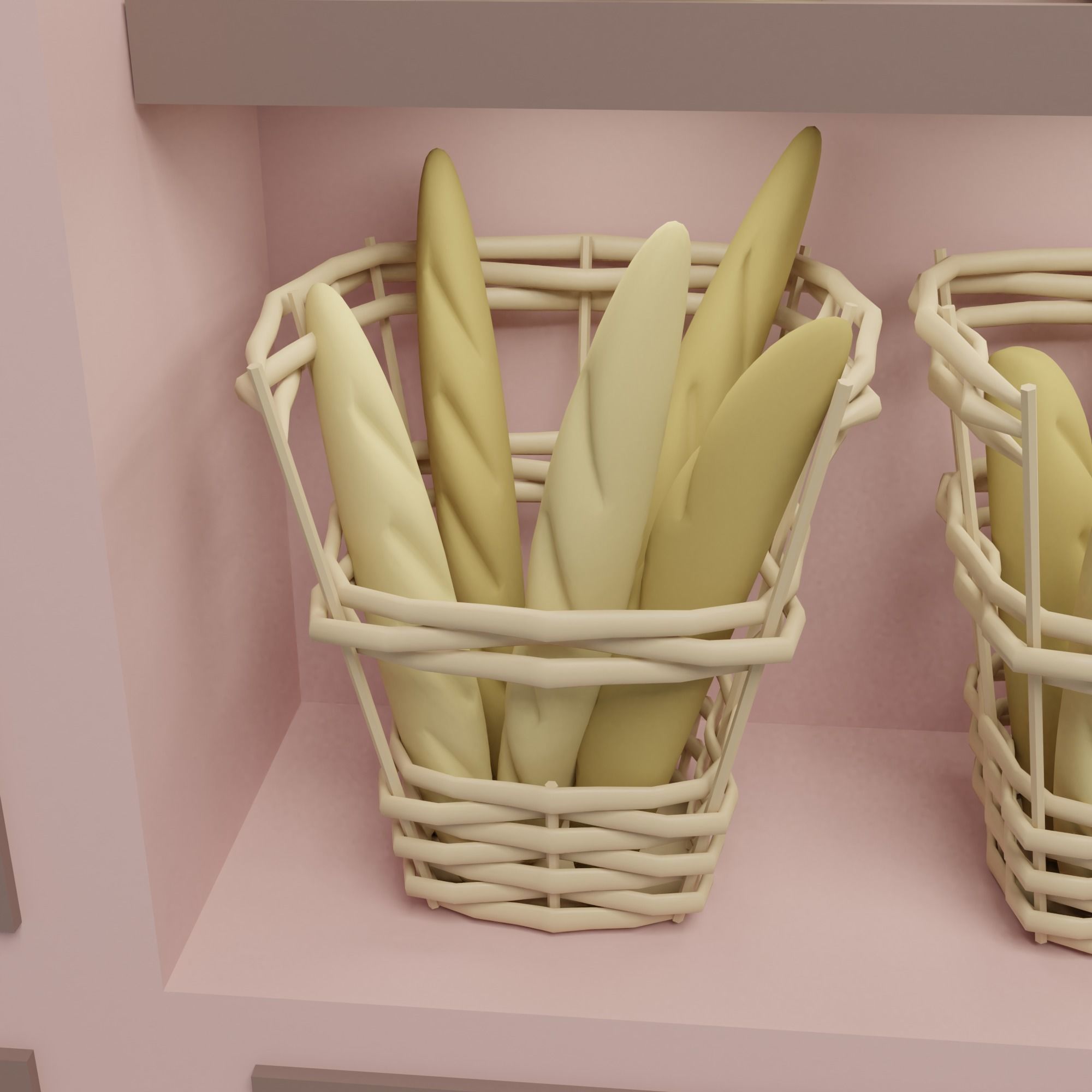 3D model Bakery basket VR / AR / low-poly | CGTrader