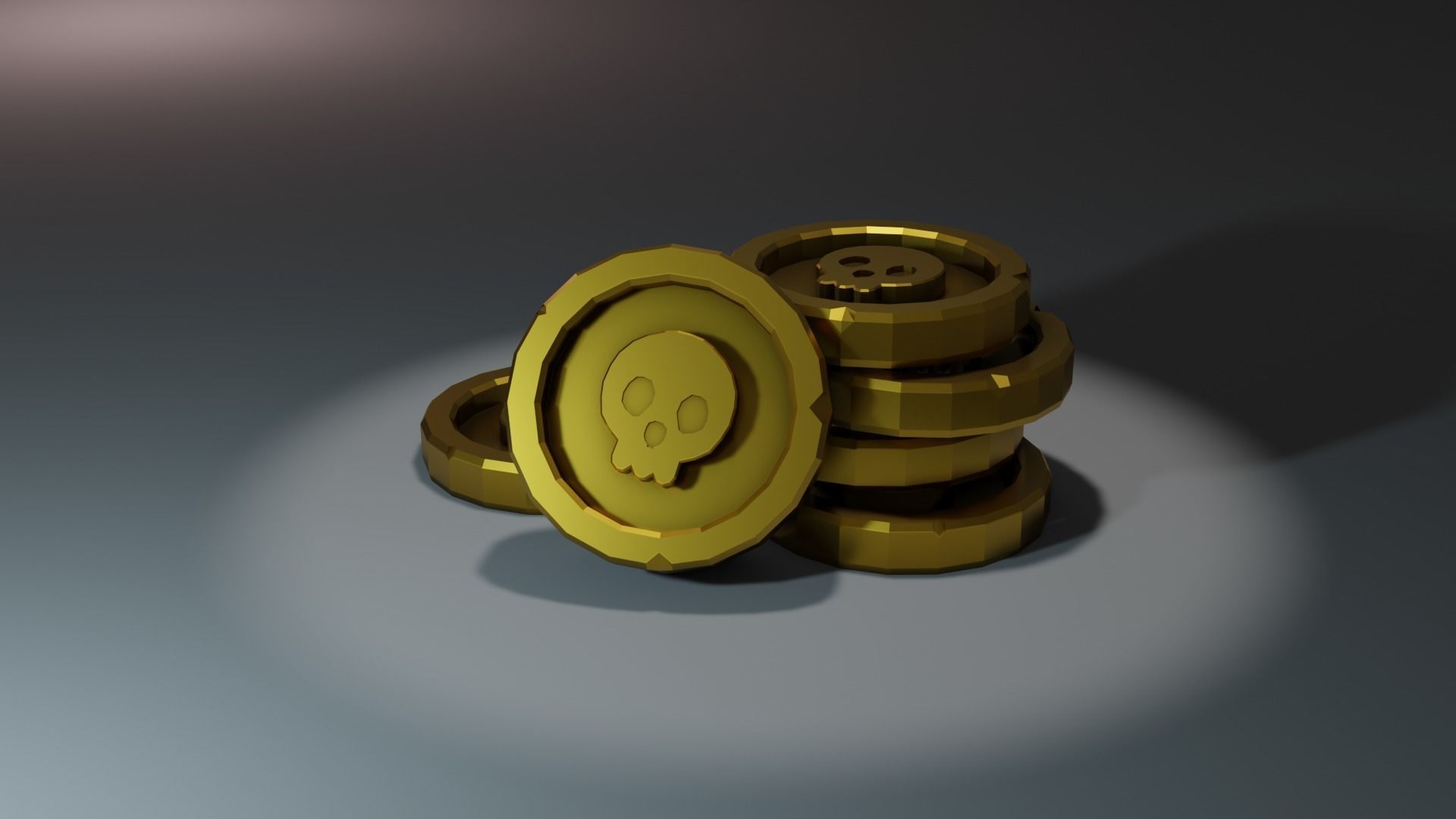 Low Poly Skull Coin free VR / AR / low-poly 3D model | CGTrader