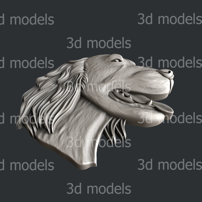 3d STL models for CNC router dog irish setter 3D model | CGTrader