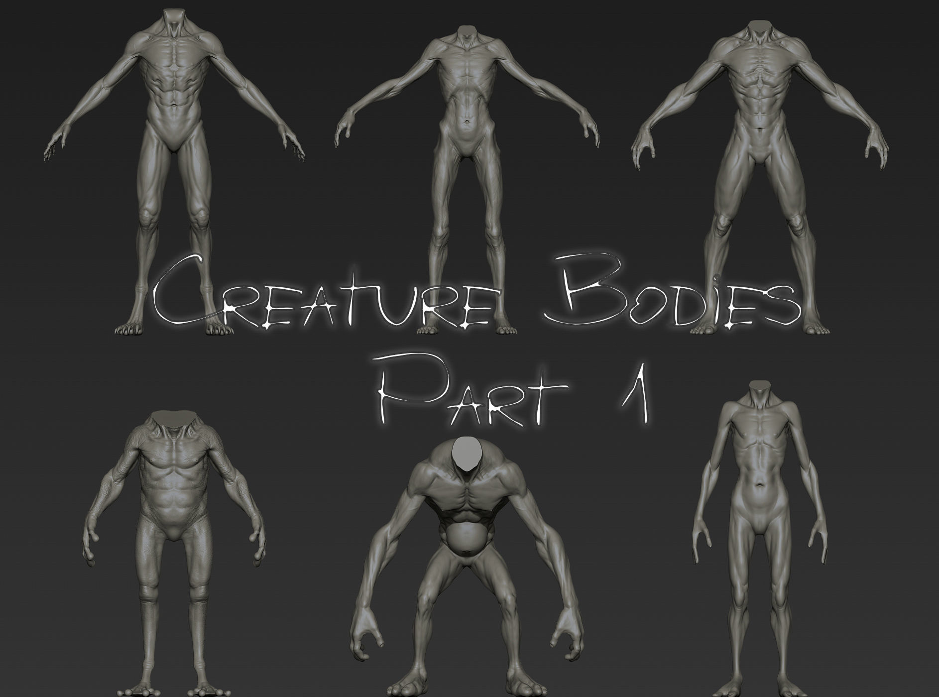 Creature Bodies Part 1 3D model OBJ STL ZTL