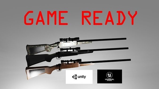 3D model Scoped Bolt Action Sniper Rifle VR / AR / low-poly | CGTrader